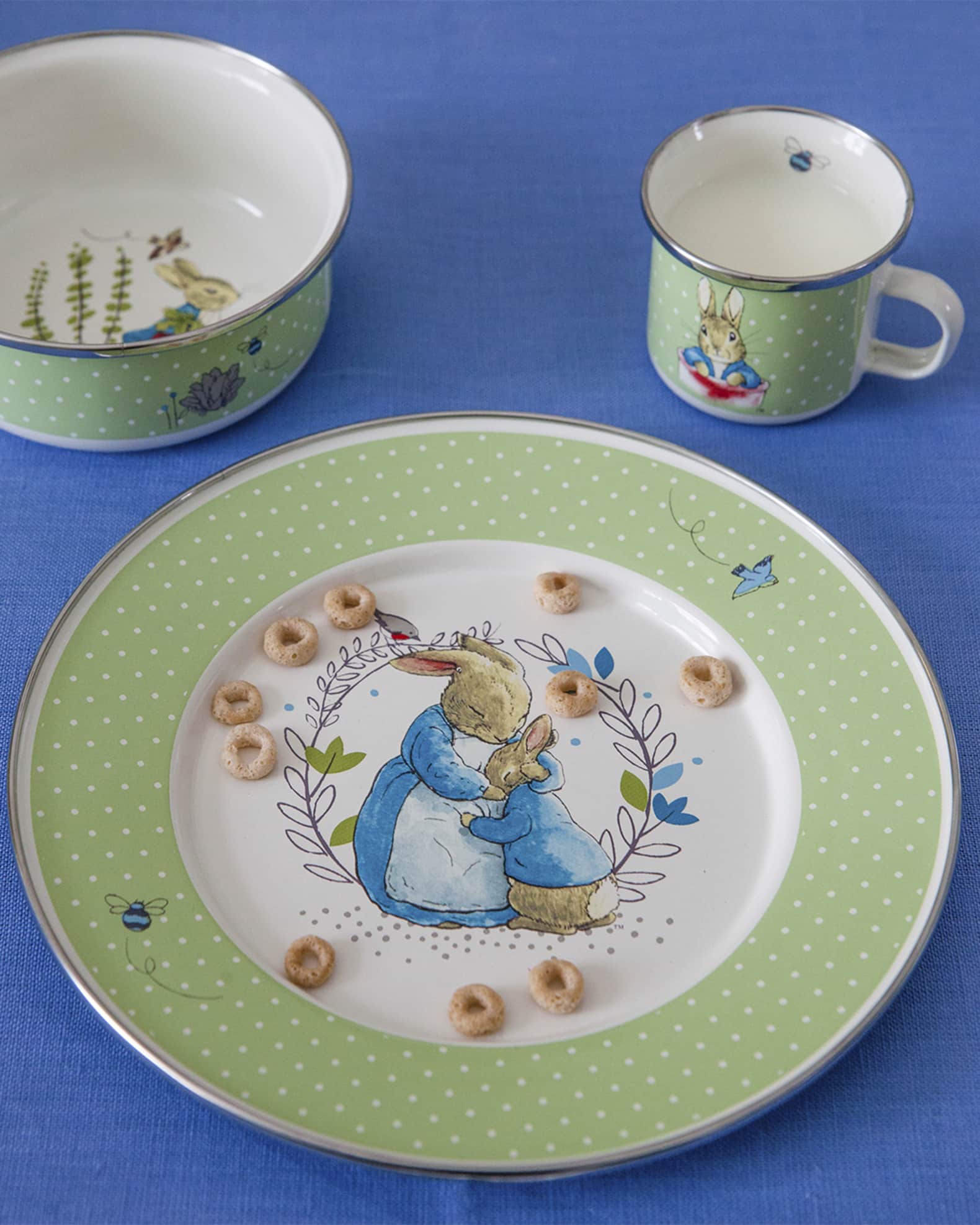Golden Rabbit Kid's Polka Dot Peter Rabbit 3-Piece Dinnerware Set | Horchow