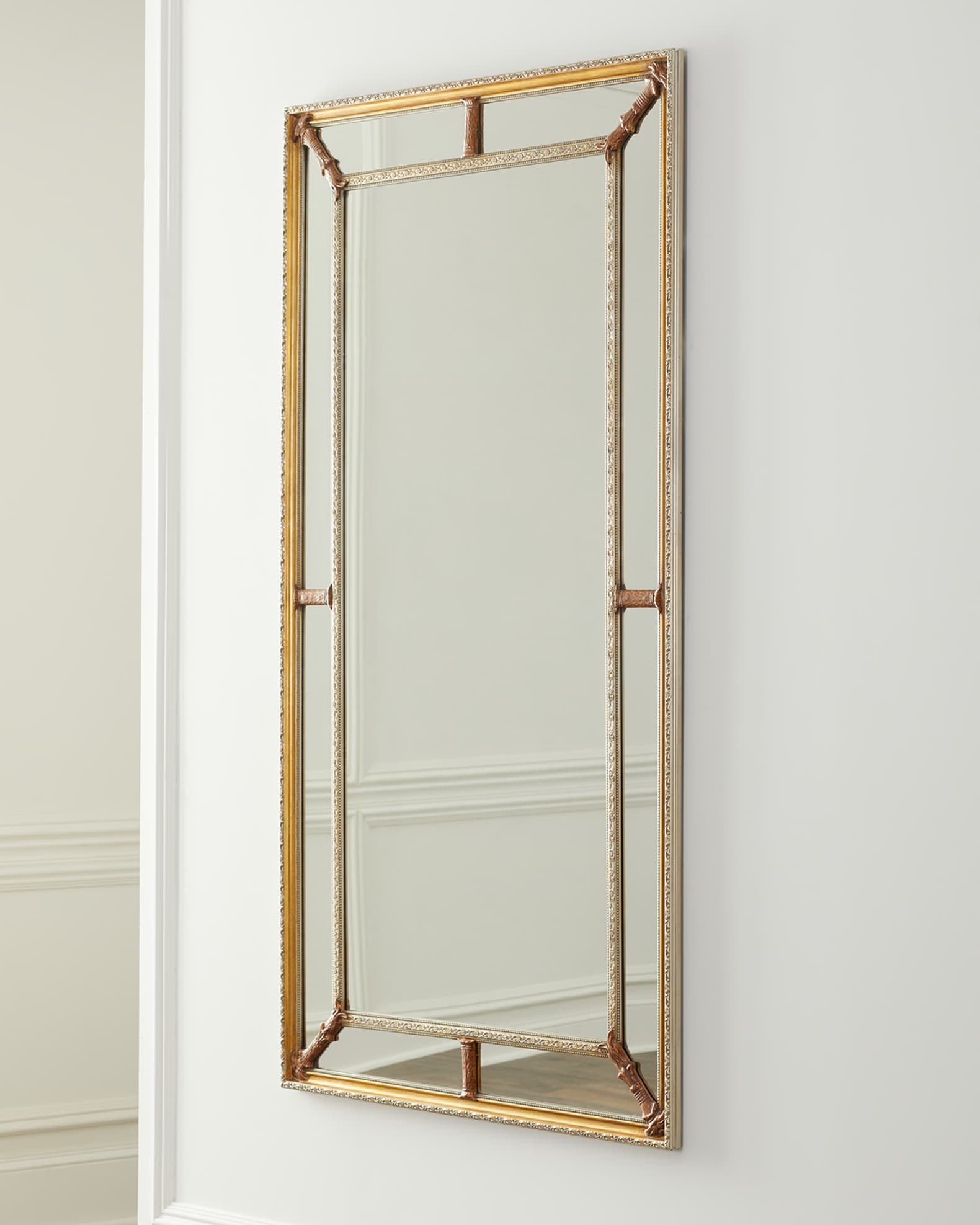 John-Richard Collection Margine Beveled Framed Floor Mirror | Horchow