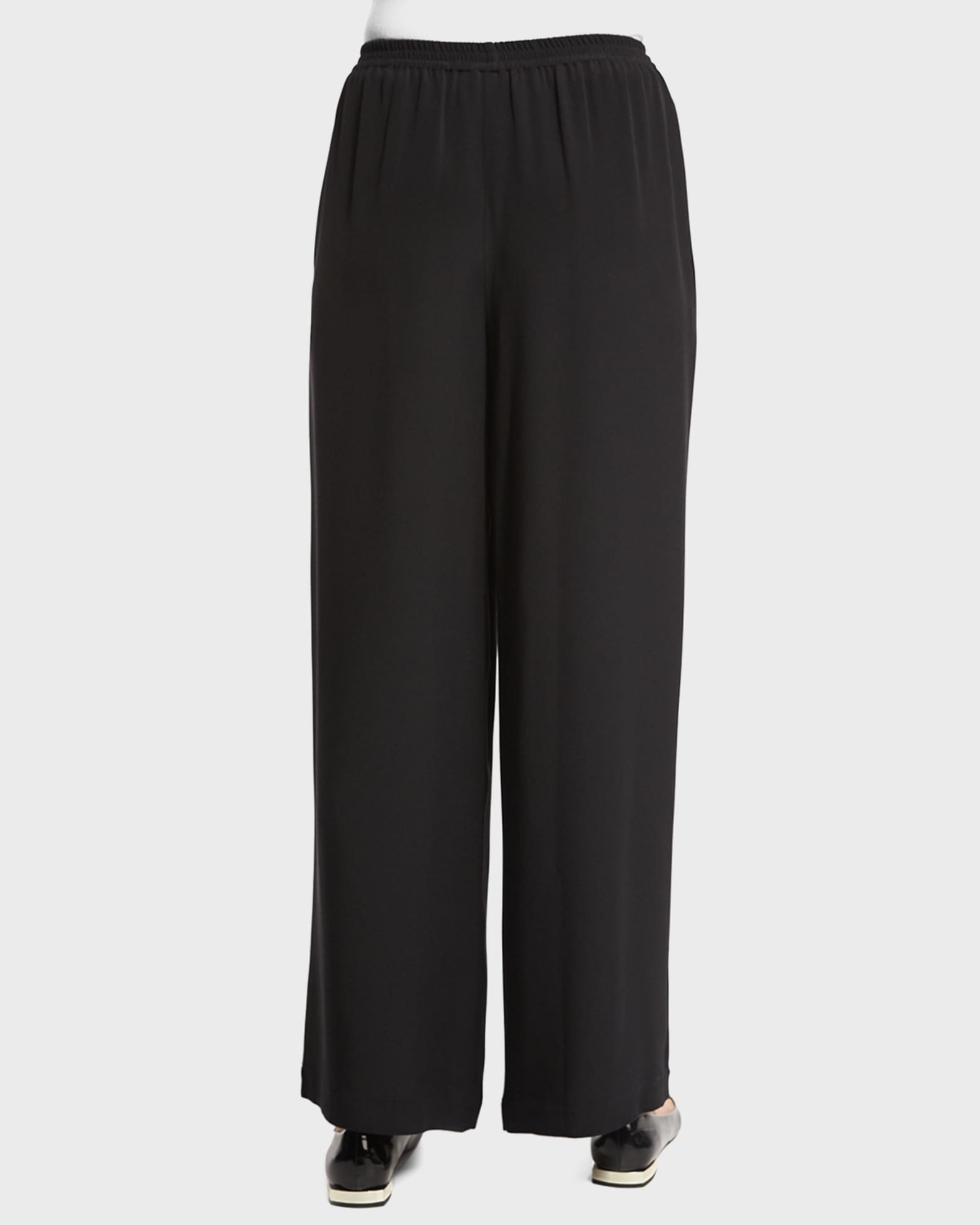 Eskandar Flare Wide-Leg Silk Trousers | Horchow