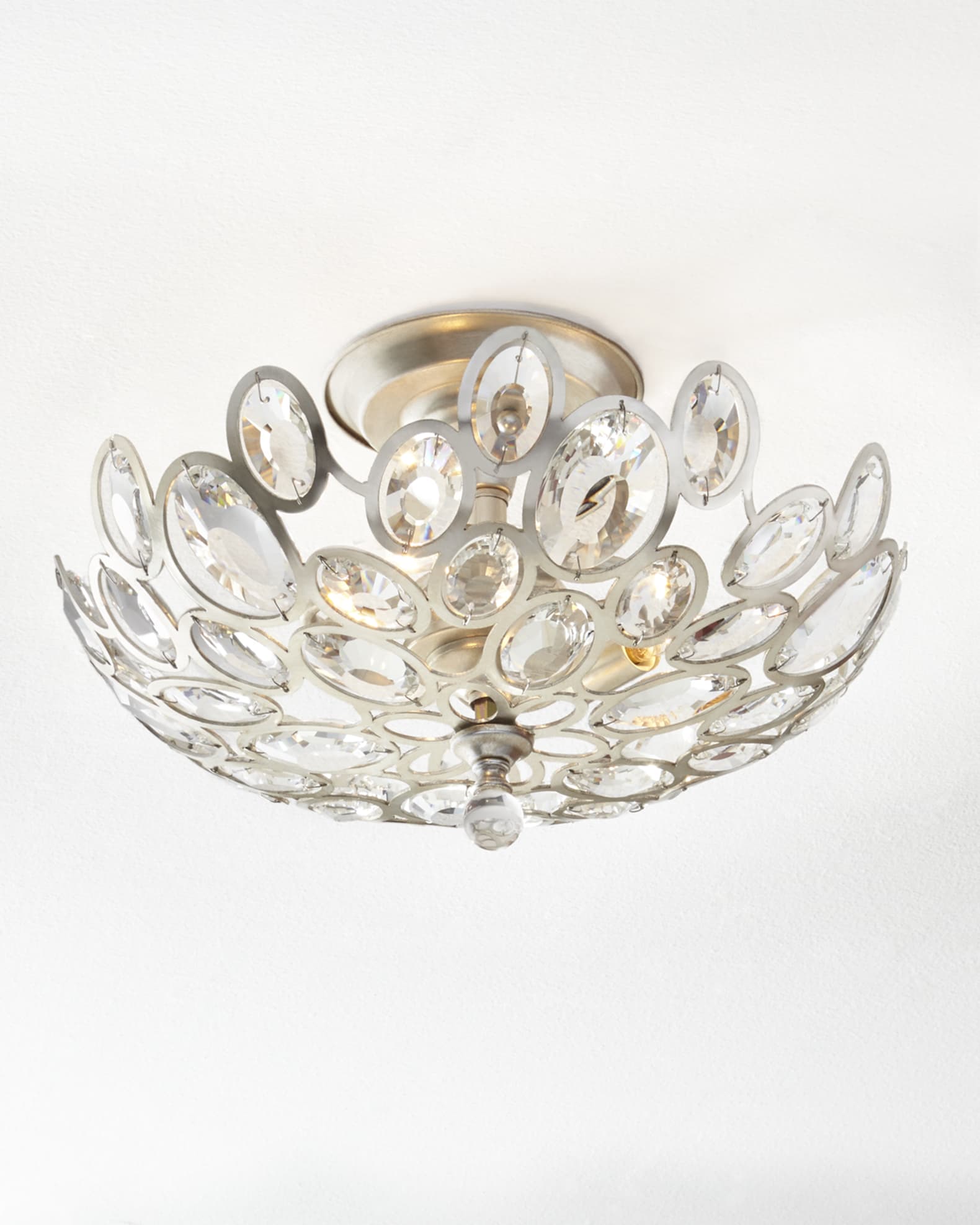 Crystorama Crystal Ovals 3-Light Flush-Mount Ceiling Fixture | Horchow