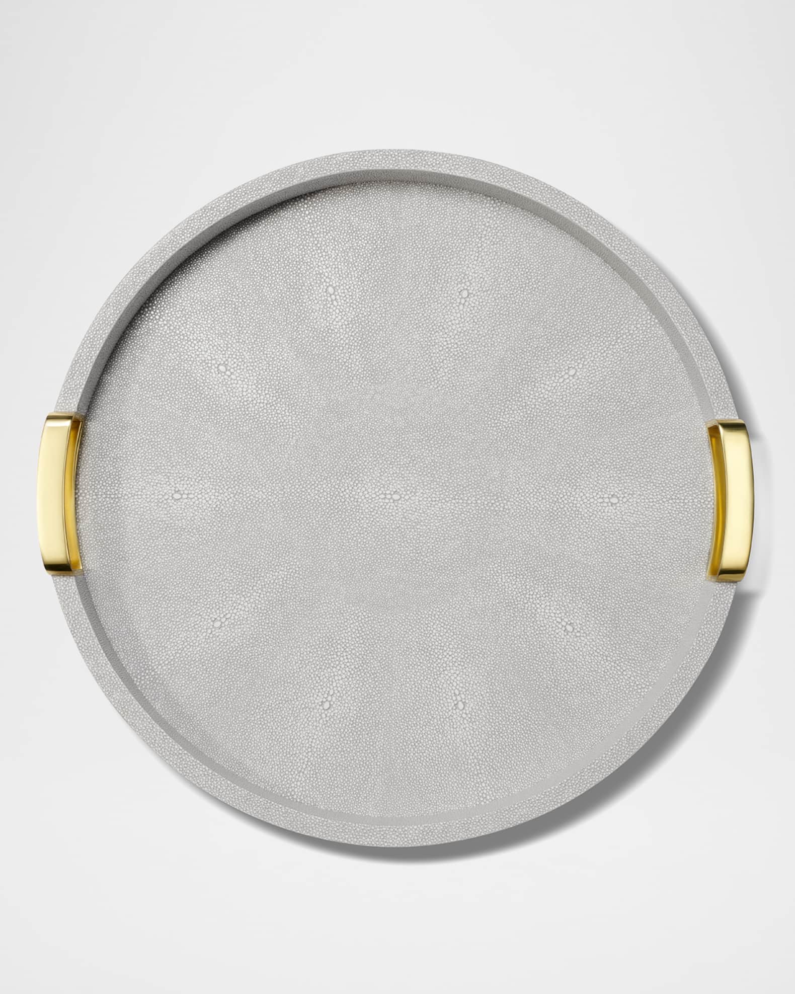 AERIN Carina Faux Shagreen Small Round Tray | Horchow