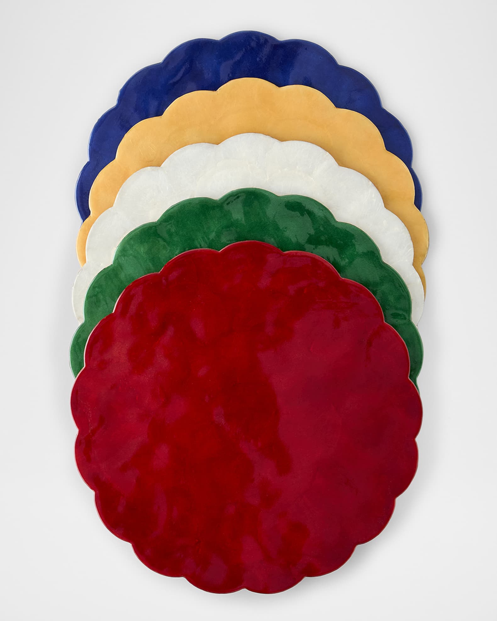 Four 14" Round Capiz Shell Placemats | Horchow