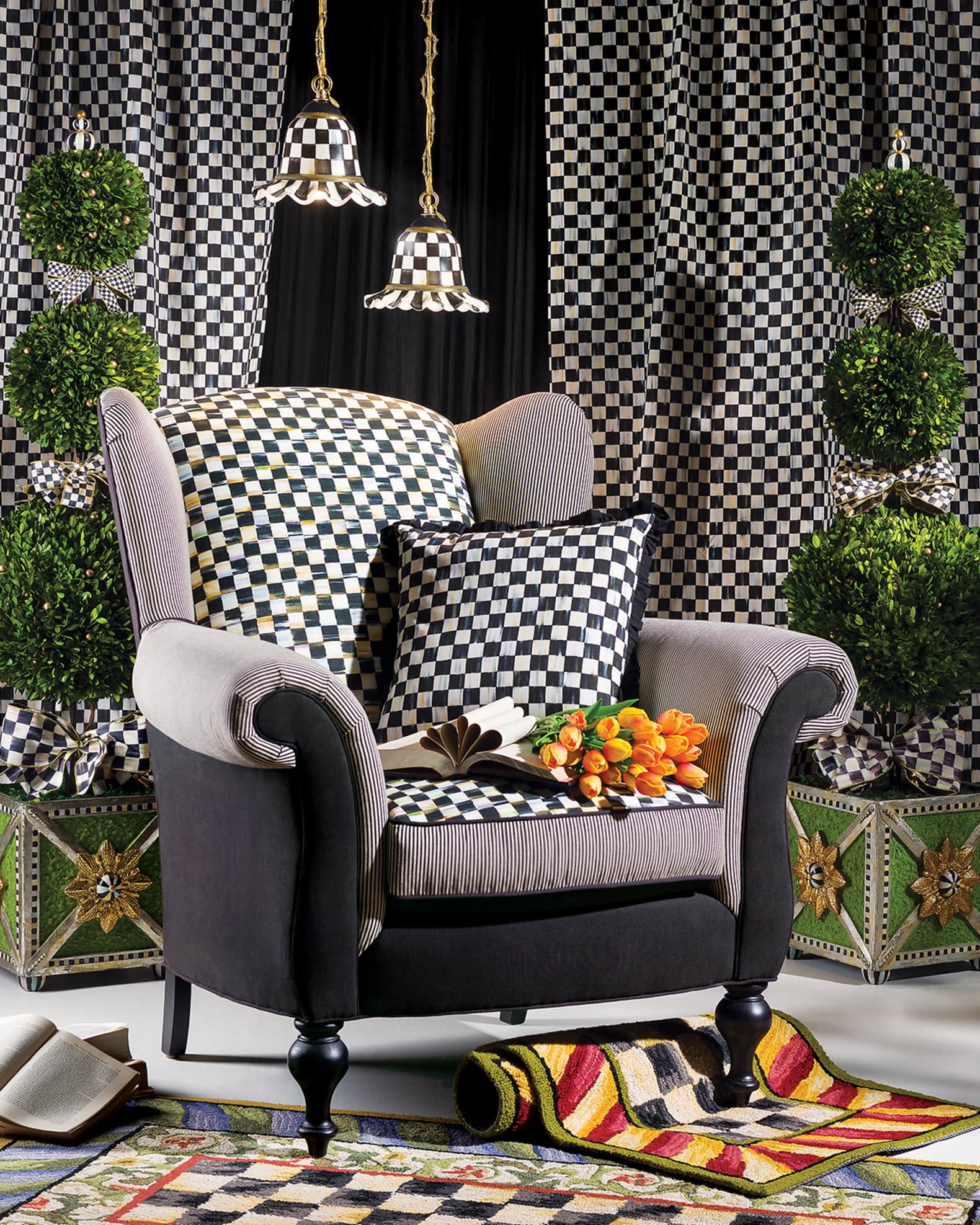 MacKenzie-Childs Courtly Check Rug, 3' x 8' | Horchow