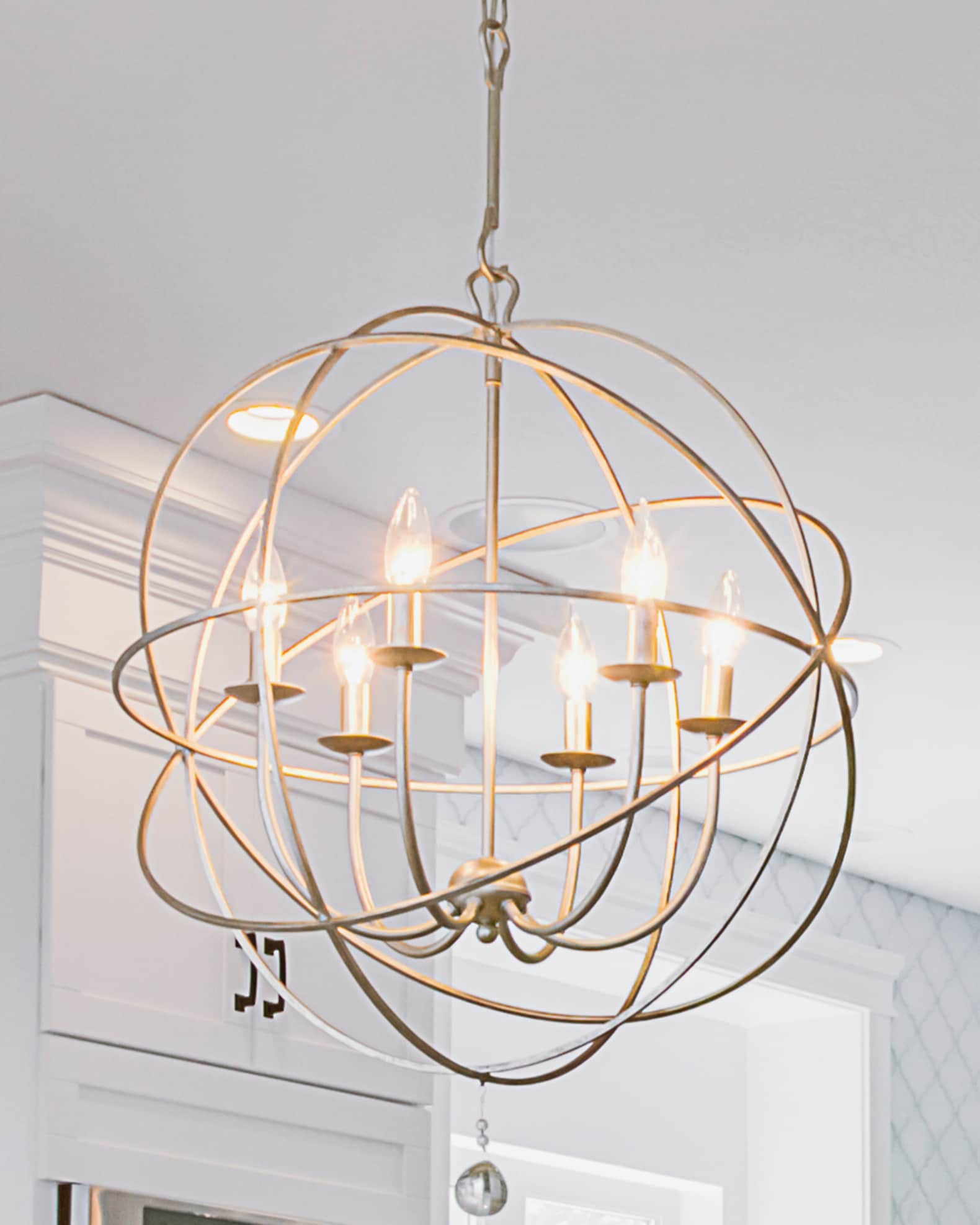 Crystorama Solaris 6-Light Silver Sphere Chandelier | Horchow