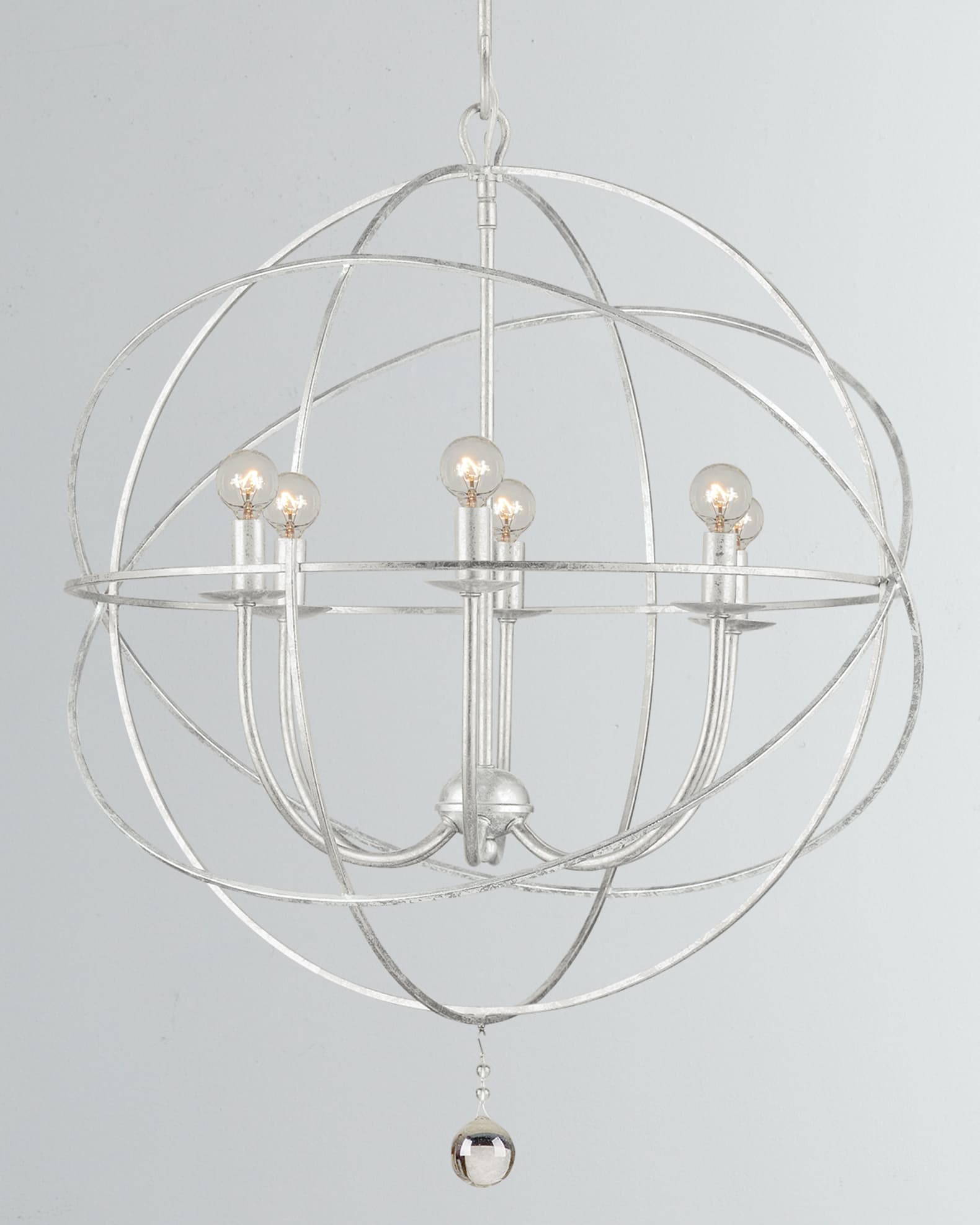 Crystorama Solaris 6-Light Silver Sphere Chandelier | Horchow