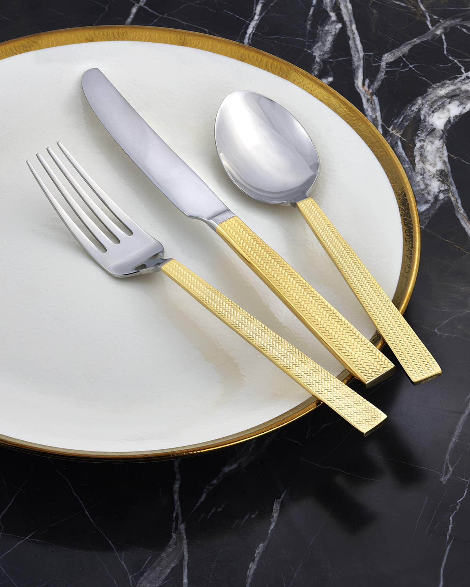 Godinger 20-Piece Gold Harrington Flatware Set | Horchow