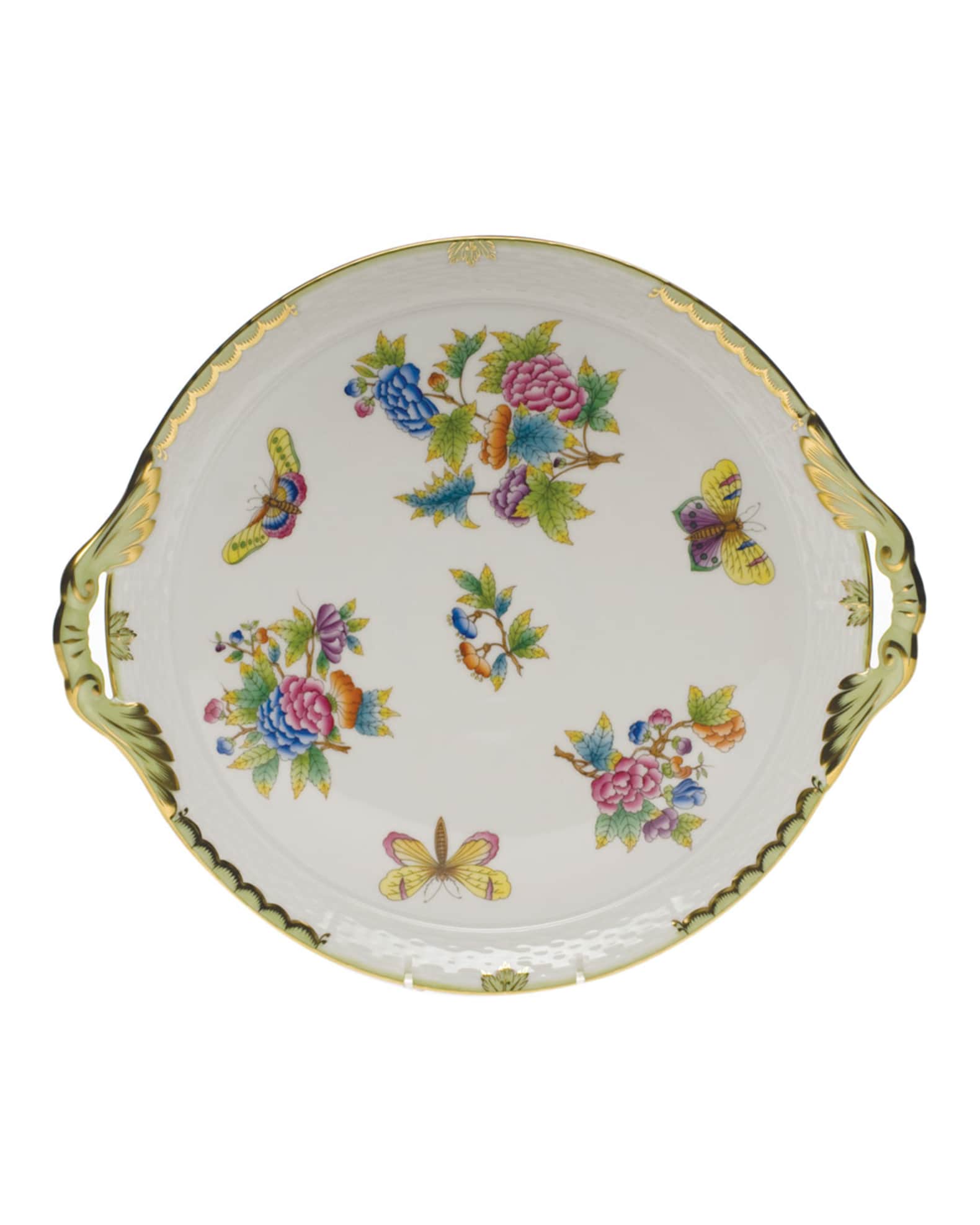 Herend Queen Victoria Round Tray with Handles | Horchow
