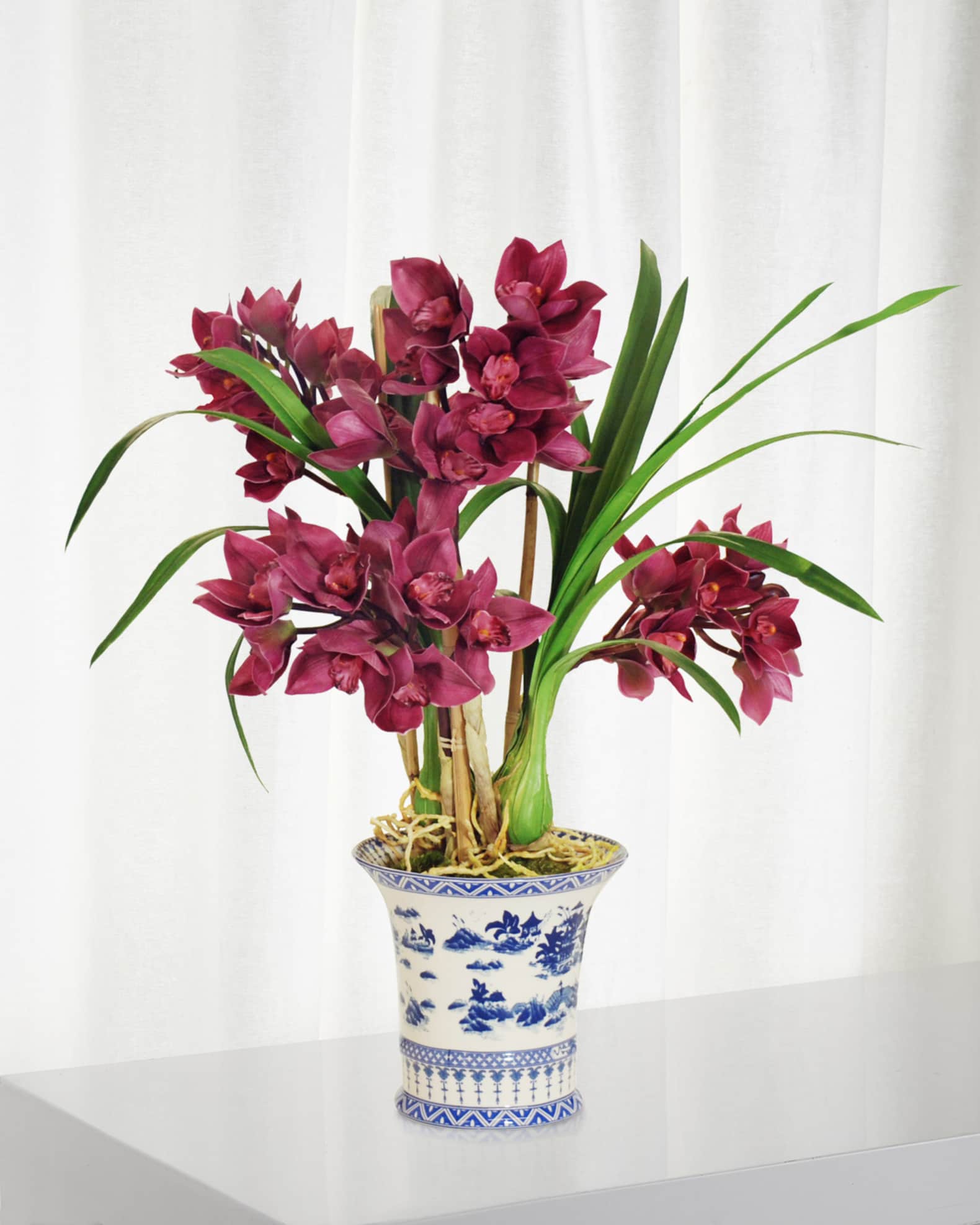 Winward Home Cymbidium in Oval Planter | Horchow