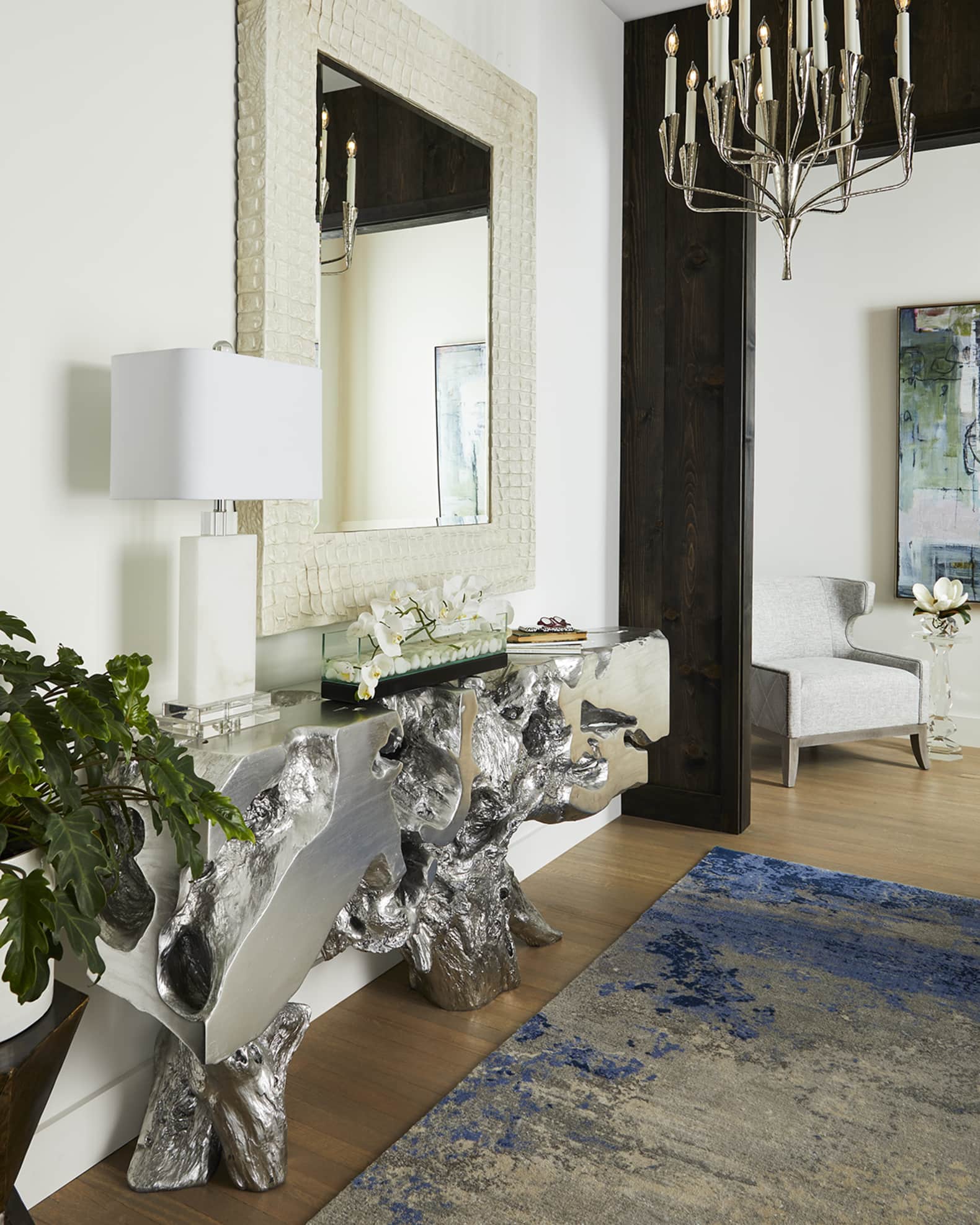 Phillips Collection Freeform Silver Leaf Console Table | Horchow