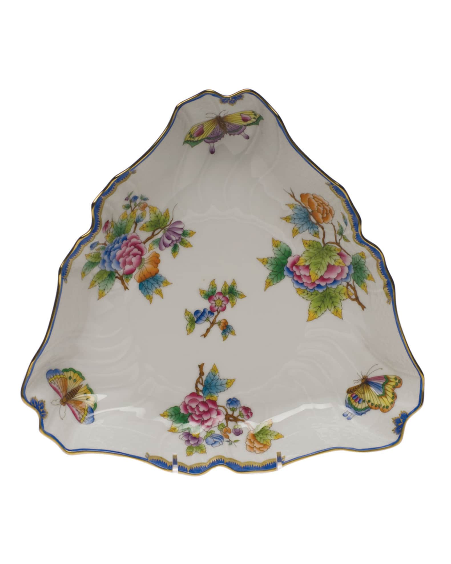 Herend Queen Victoria Blue Triangle Dish | Horchow