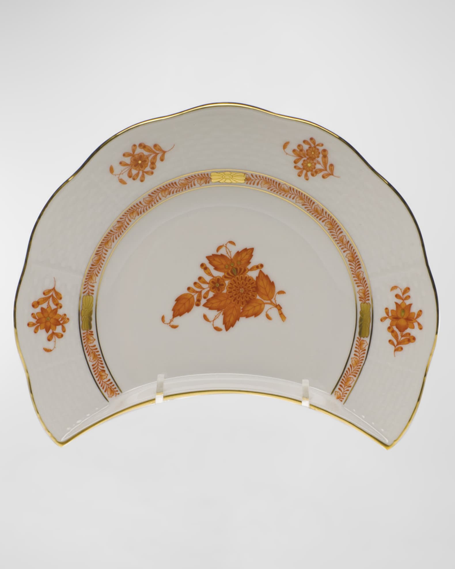 Herend Chinese Bouquet Rust Crescent Salad Plate | Horchow