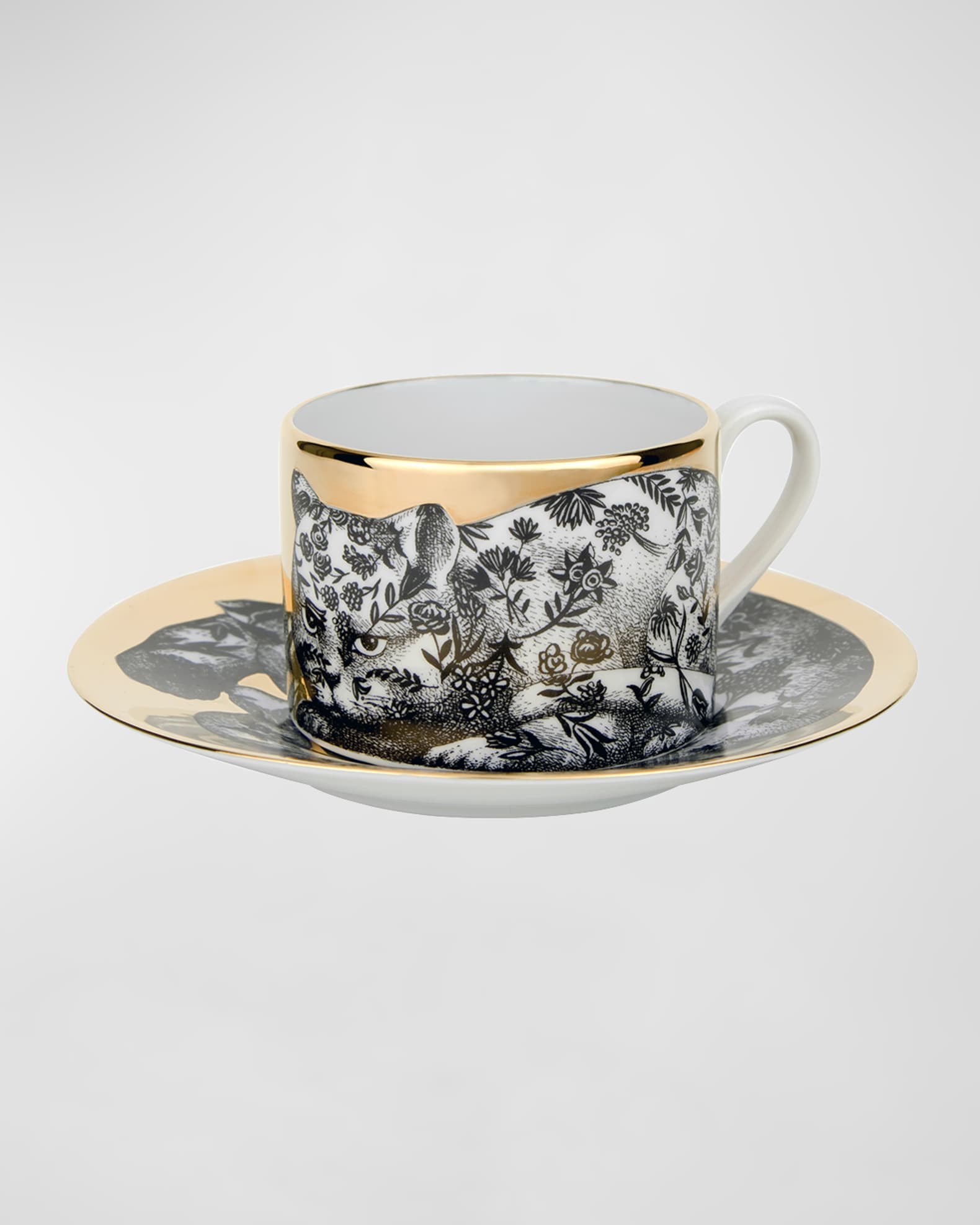 Fornasetti Tea Cup High Fidelity Floral Cat | Horchow