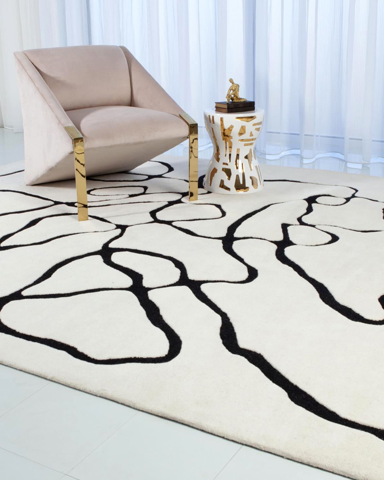 William D. Scott for Global Views Squiggle Hand-Tufted Rug, 8' x 10 ...