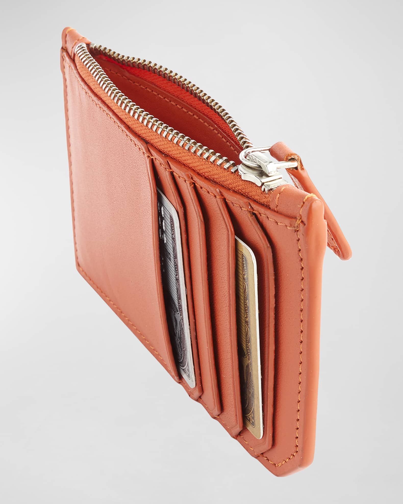 ROYCE New York Monogrammed Zippered Leather Credit Card Case | Horchow