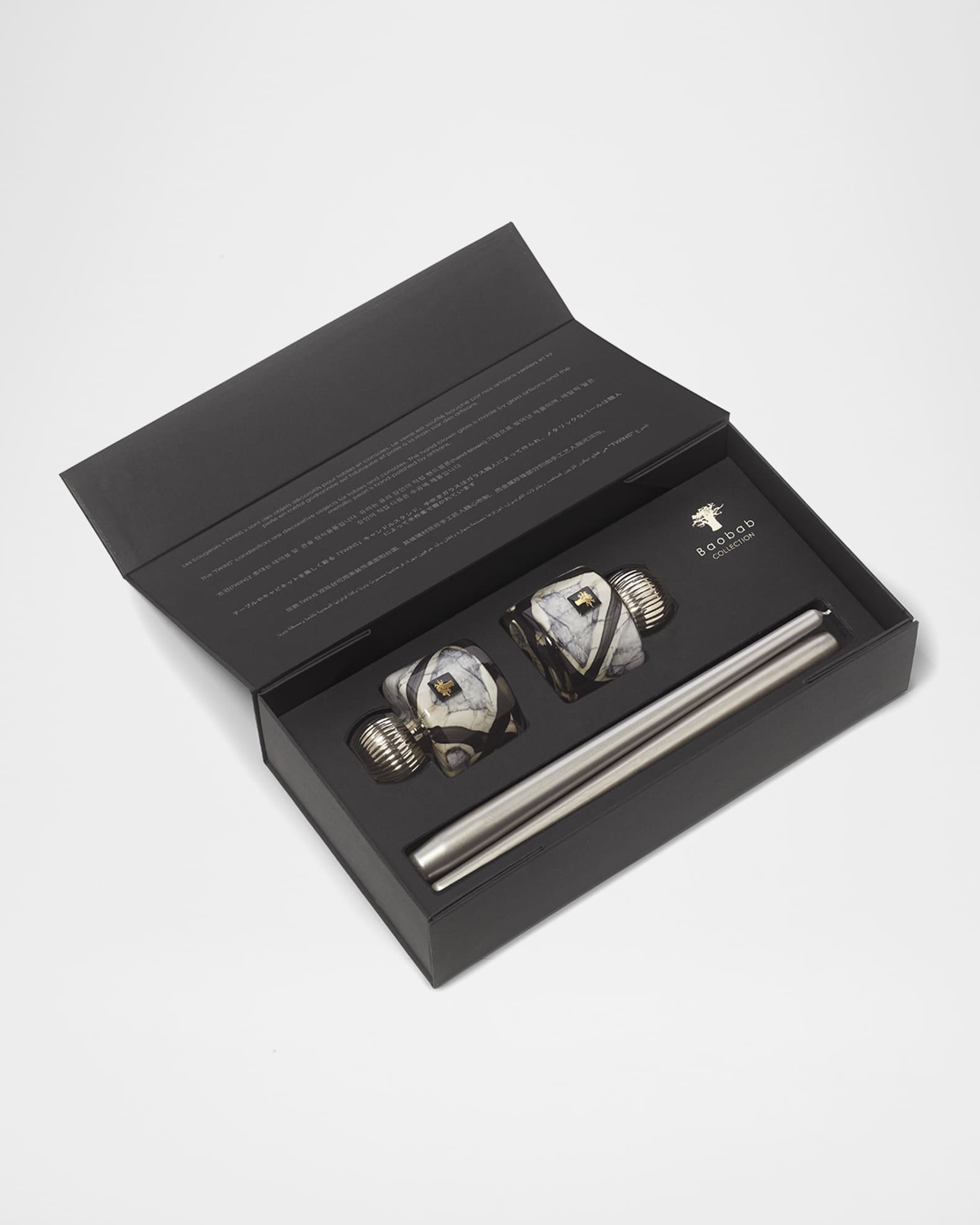 Baobab Collection Twins Marble Candlesticks | Horchow