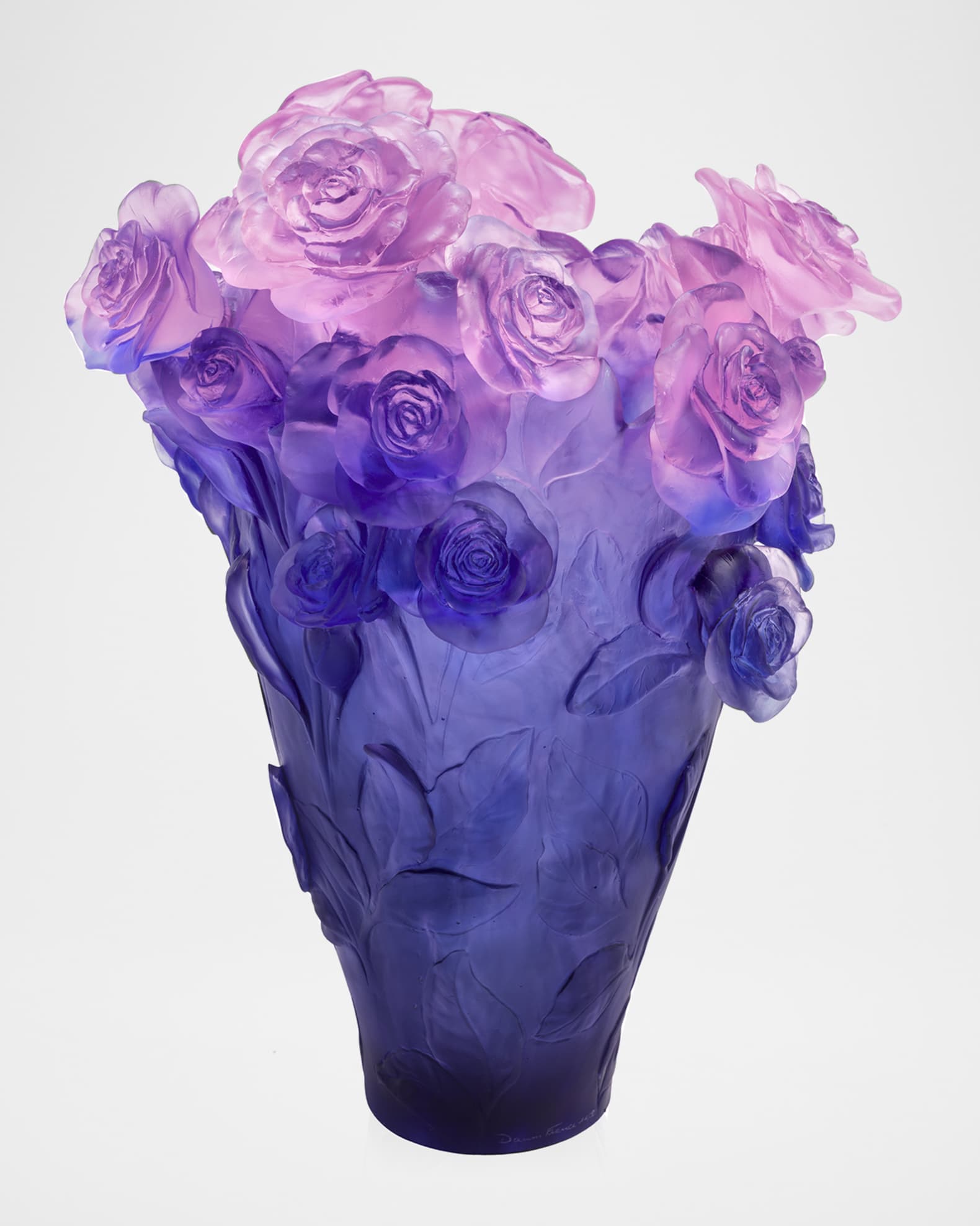 Daum Rose Passion Magnum Vase, Pink/Ultra-Violet | Horchow