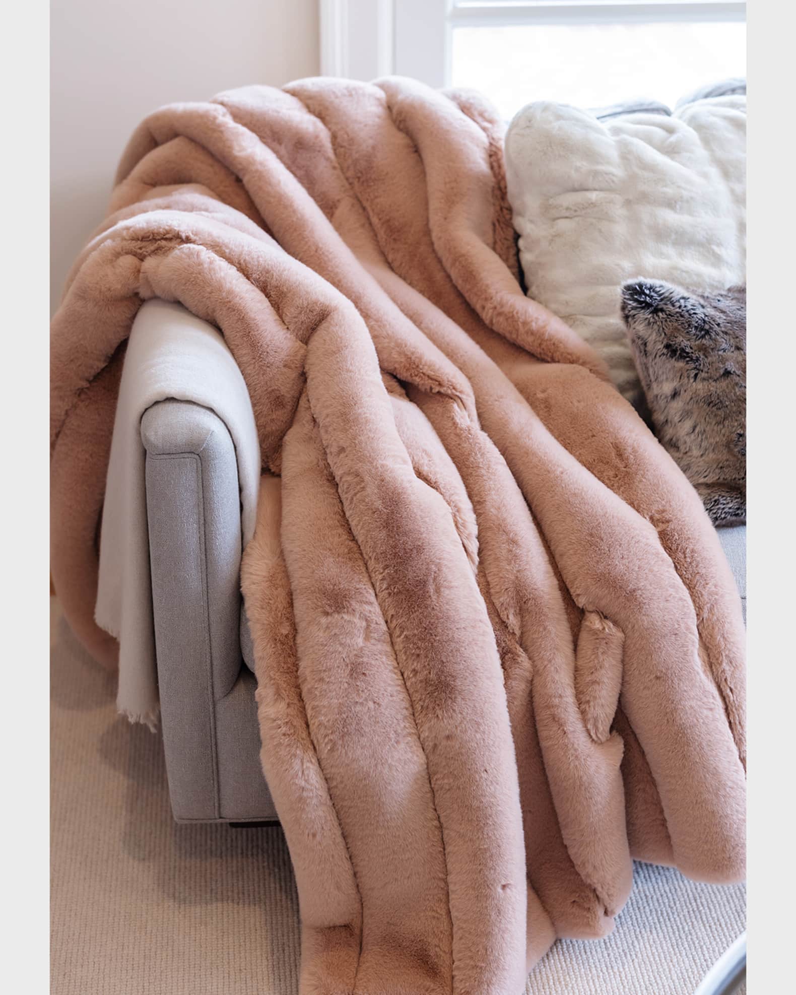 Fabulous Furs Posh Faux-Fur Throw Blanket | Horchow