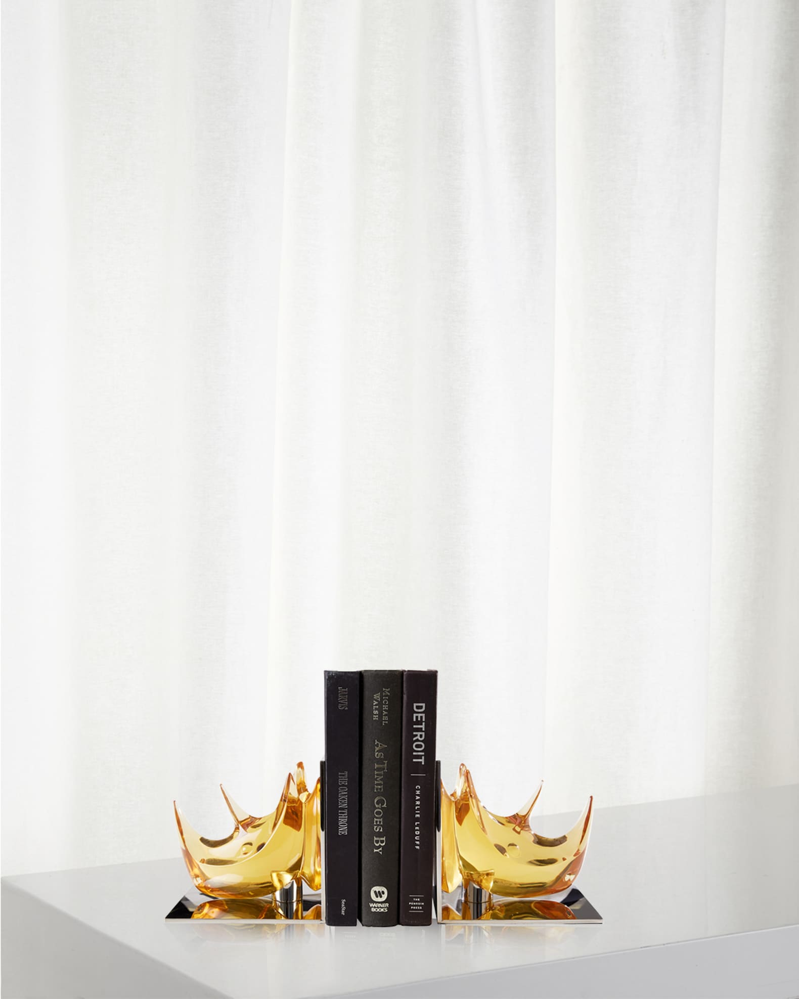 Jonathan Adler Acrylic Rhino Bookends Set, Amber | Horchow