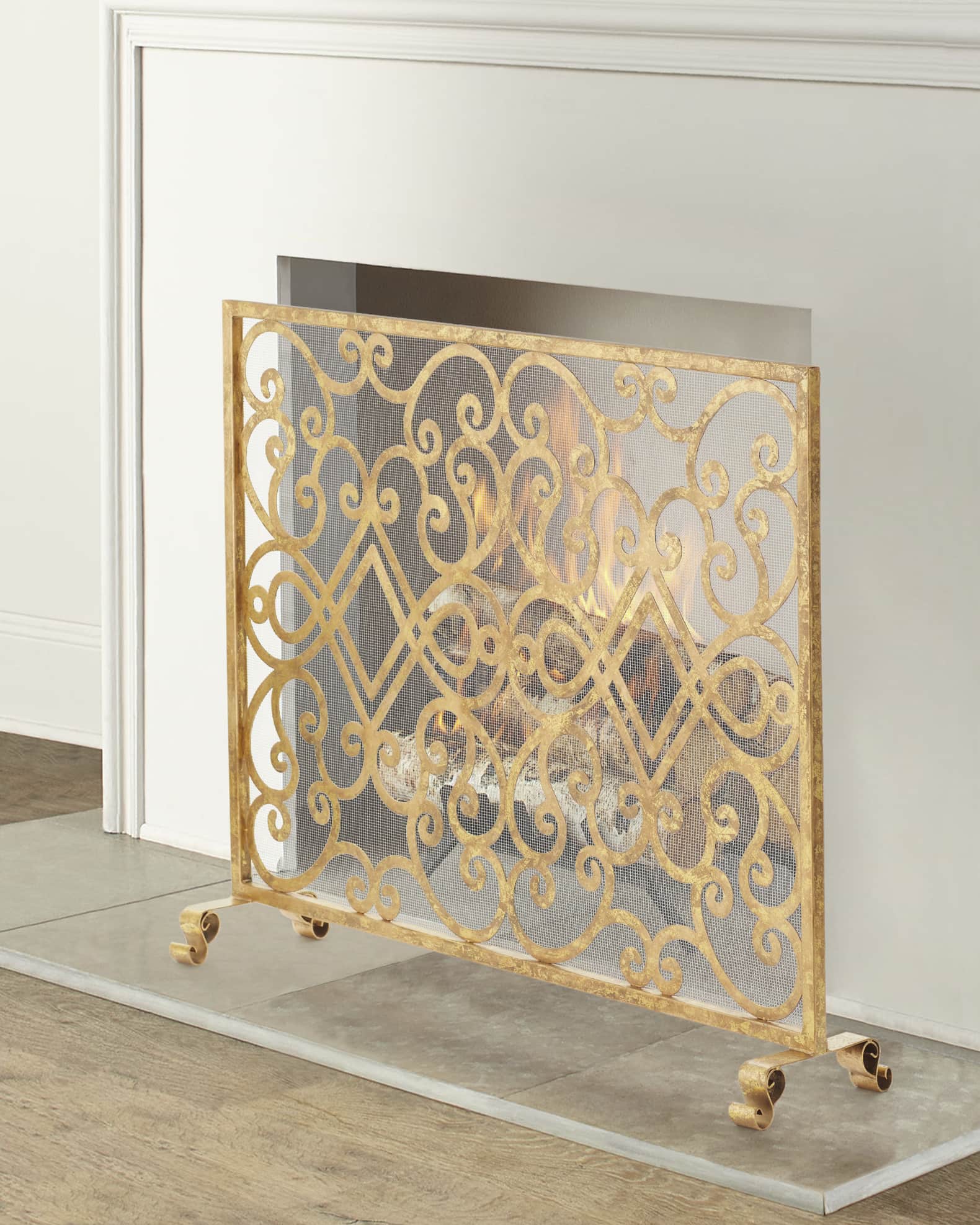 Scroll Accent Fire Screen | Horchow