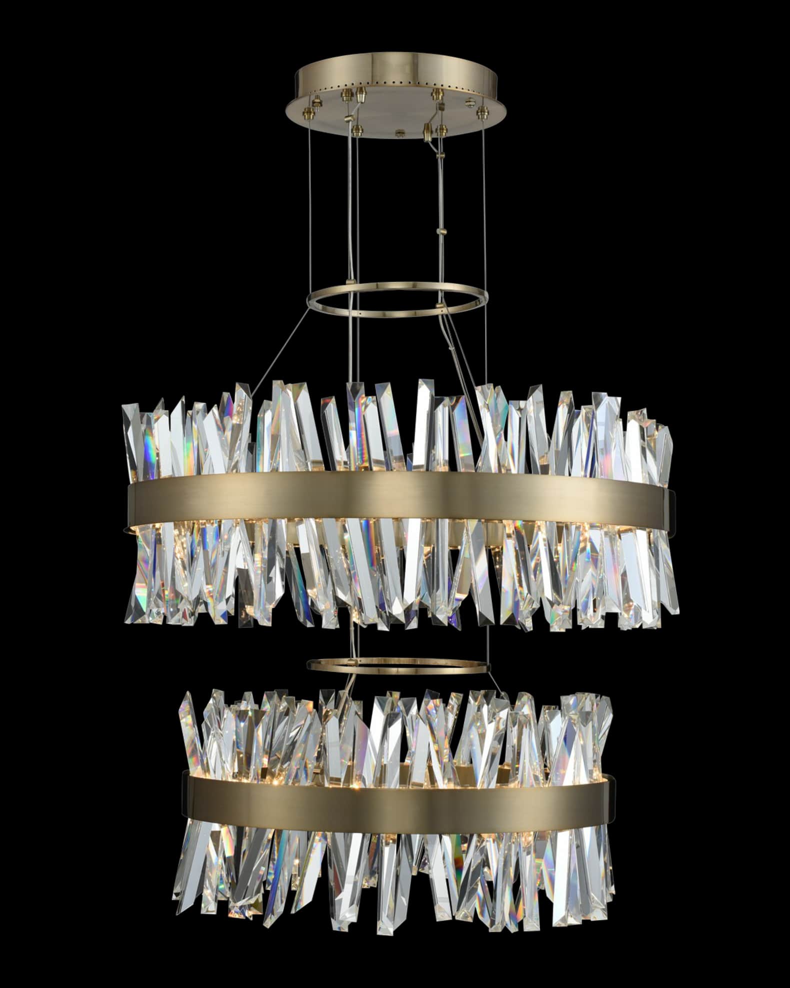 Allegri Crystal by Kalco Lighting Glacier 25 + 32" 2 Tier LED Round ...