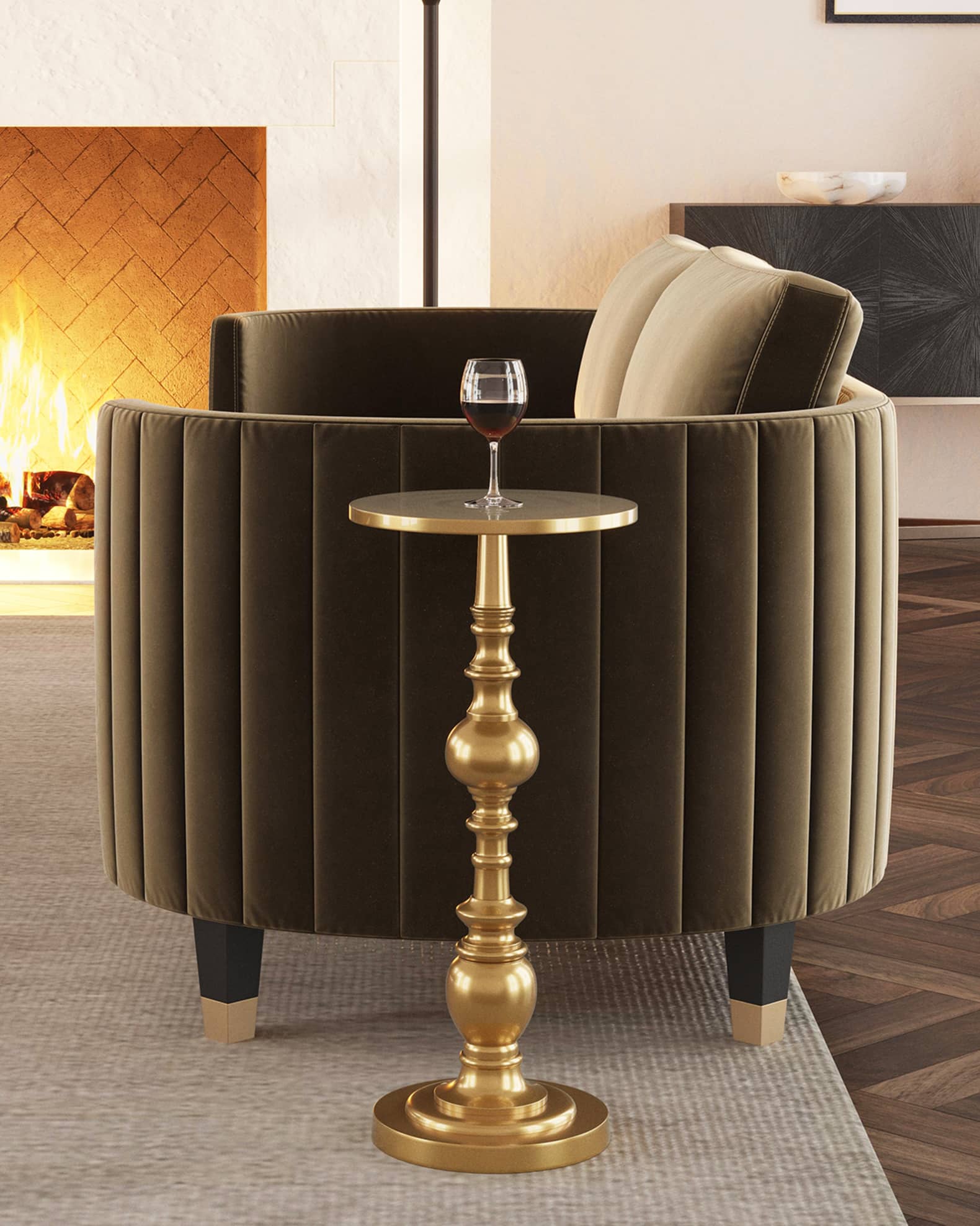 Butler Specialty Co Antique Gold Drink Table | Horchow