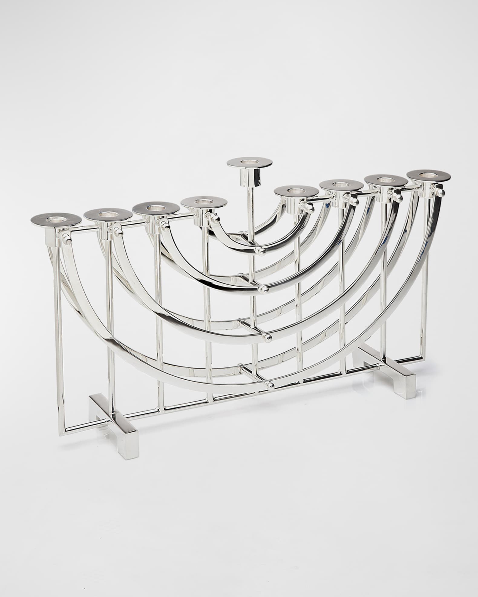 Ricci Silversmith Nickel Hanukkah Menorah | Horchow