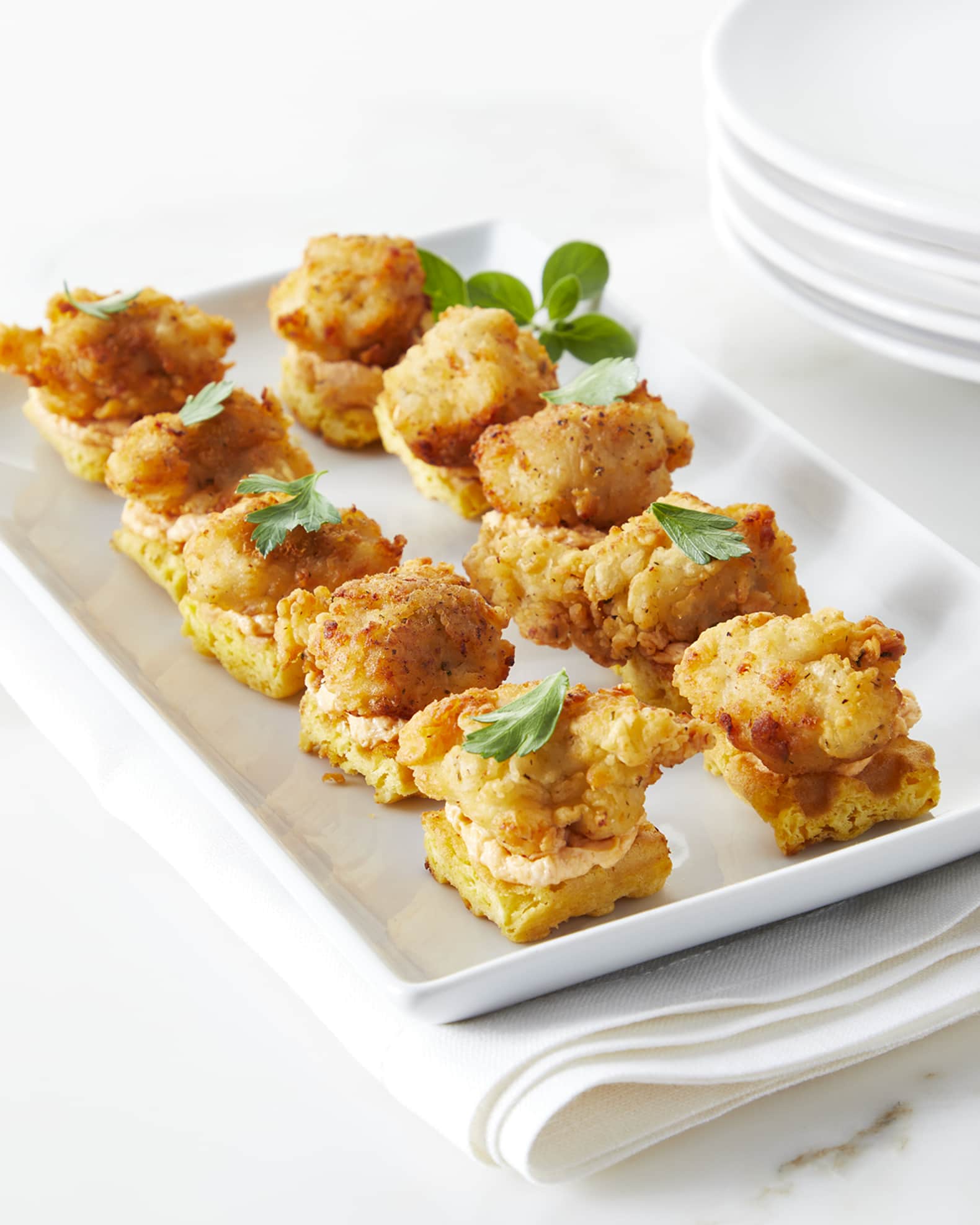 The Cajun Turkey Co Chicken & Waffle Stack with Chipotle Aioli | Horchow