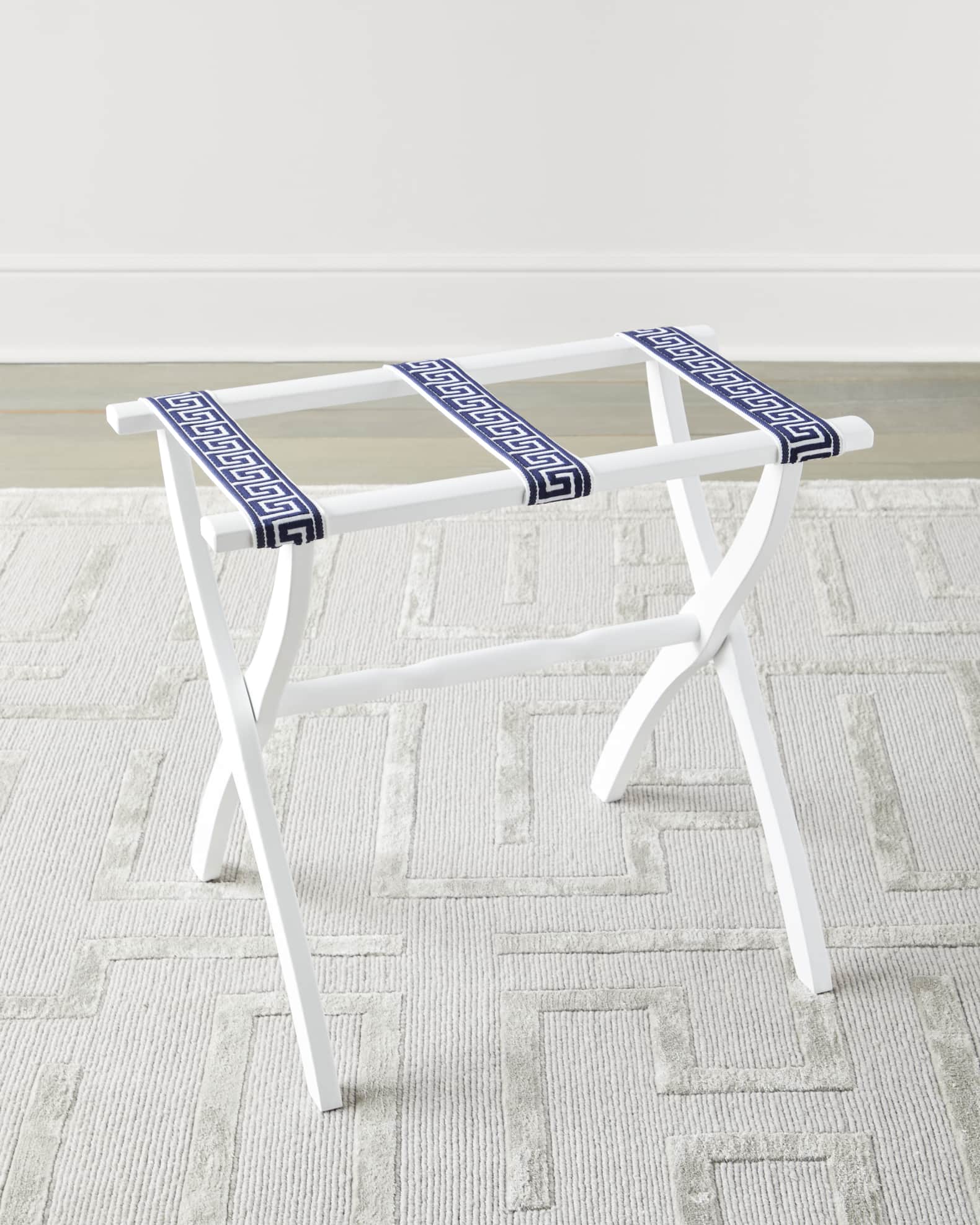Gate House Furniture Greek Key Straps Luggage Rack | Horchow