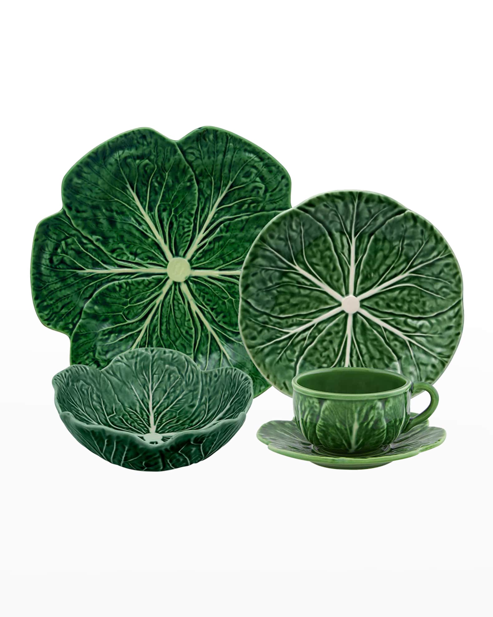Bordallo Pinheiro Cabbage 20-Piece Dinnerware Set, Green | Horchow