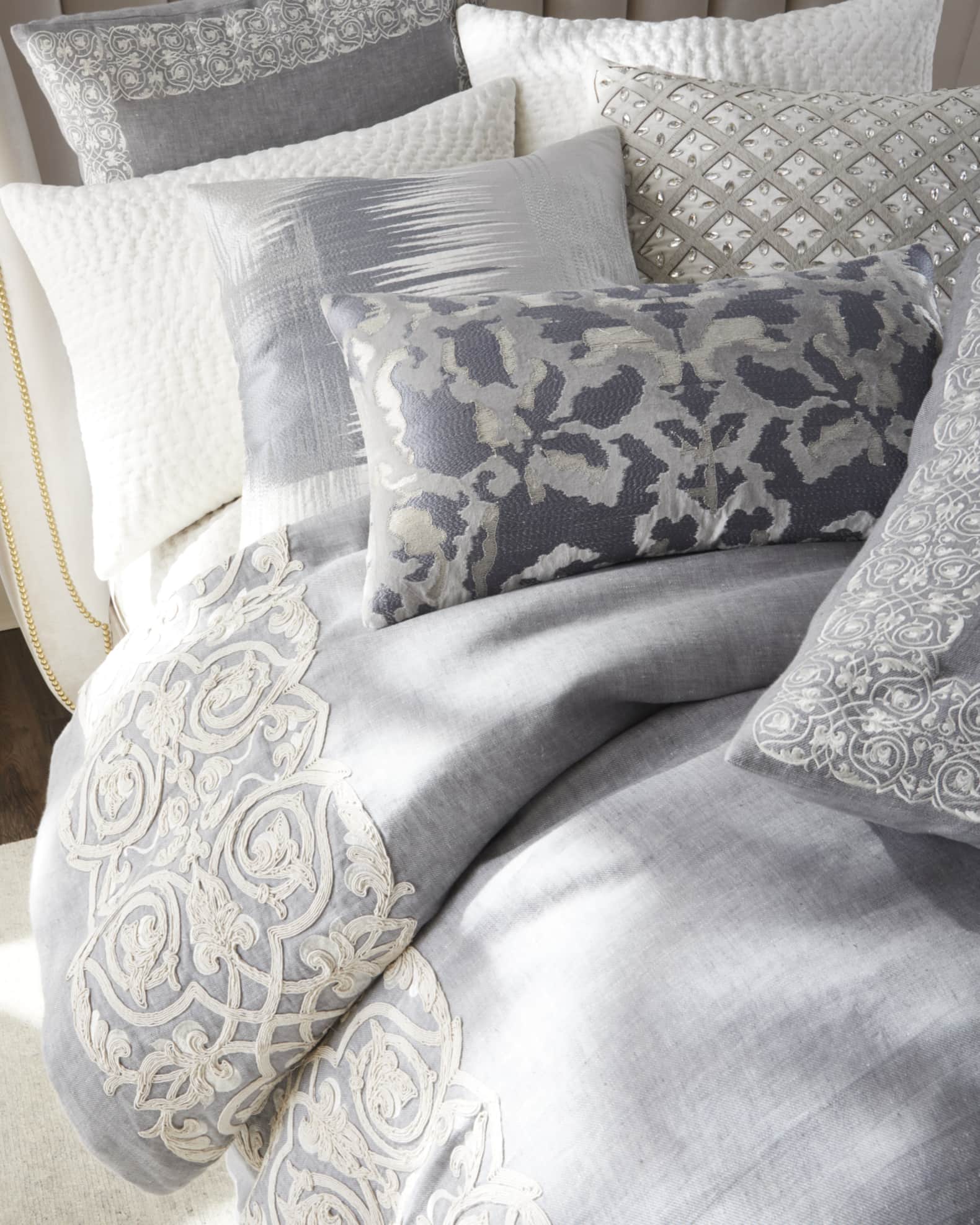 Callisto Home Modern Embroidered Decorative Pillow - 22" | Horchow