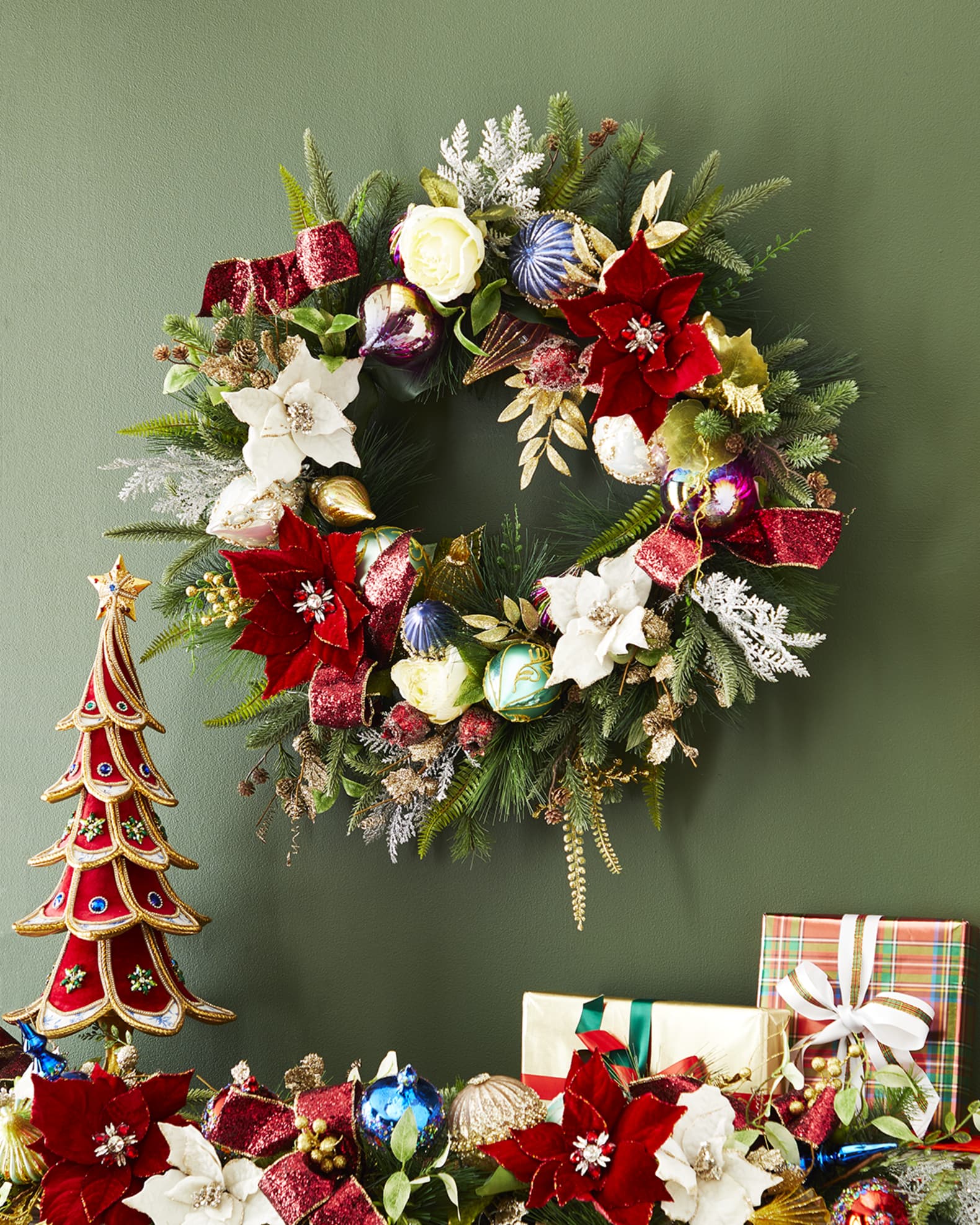 Mark Roberts Holiday Jewels and Glass Wreath - 32" | Horchow