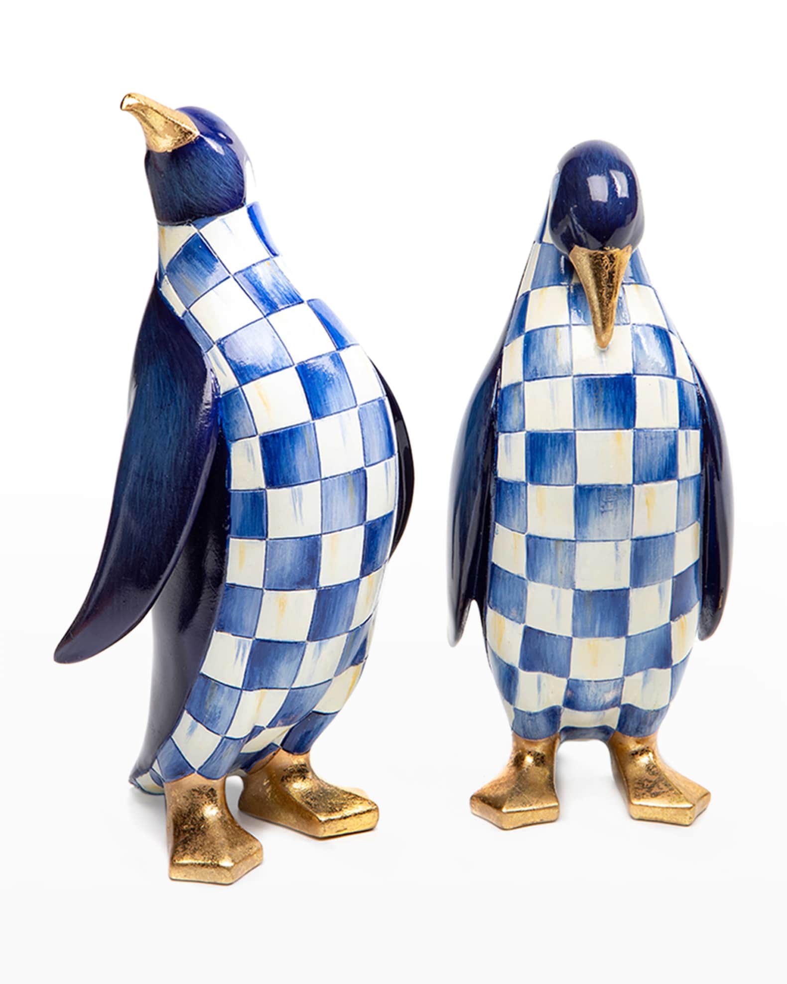 MacKenzie-Childs 9" Royal Check Penguins, Set of 2 | Horchow