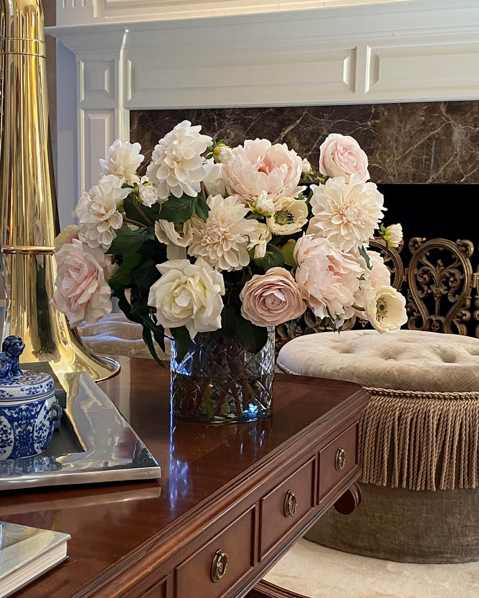 Winward Home Cafe Au Lait Combo Faux Flowers in Vase | Horchow