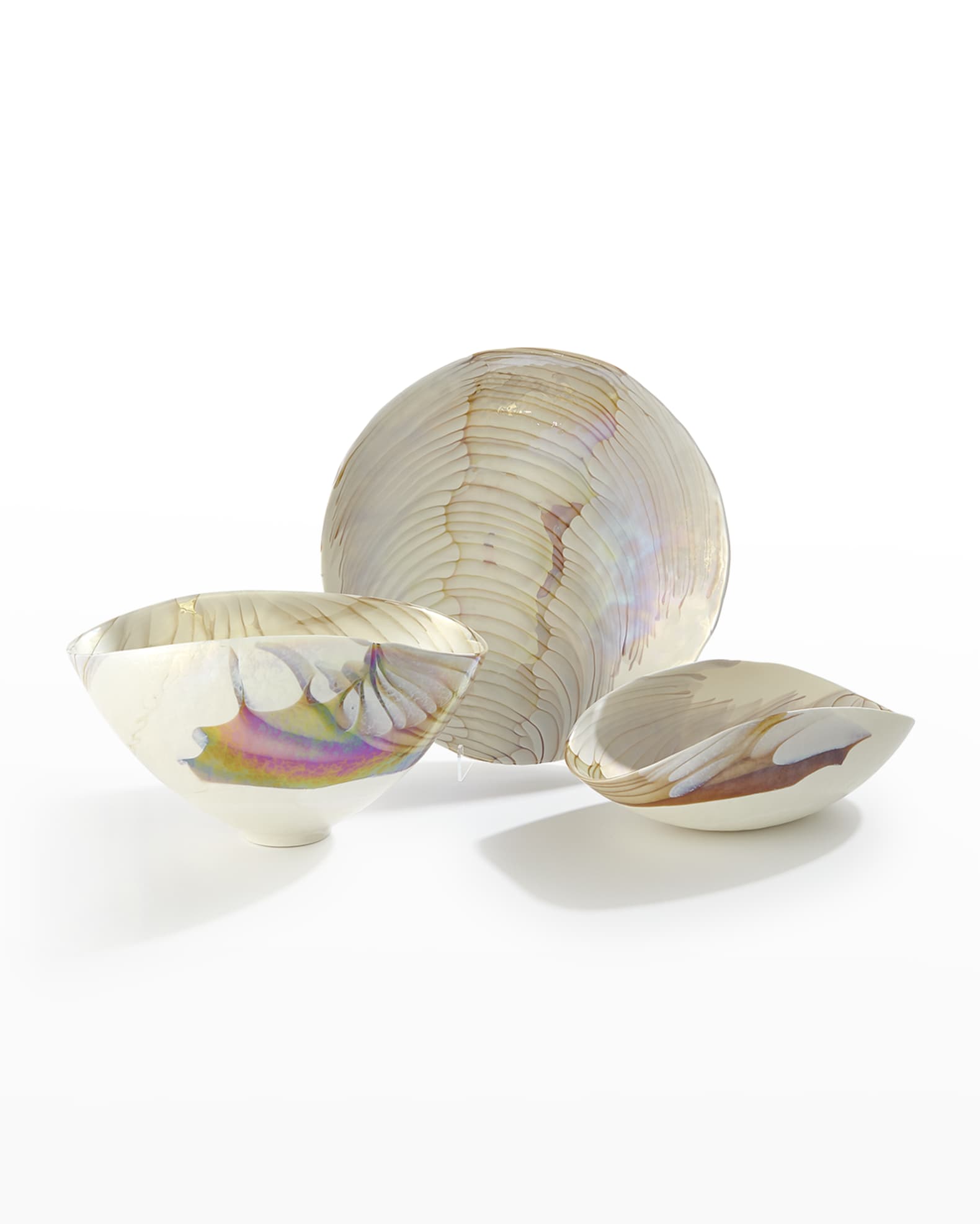 Global Views Centerpiece Charger, Ivory/Amber | Horchow