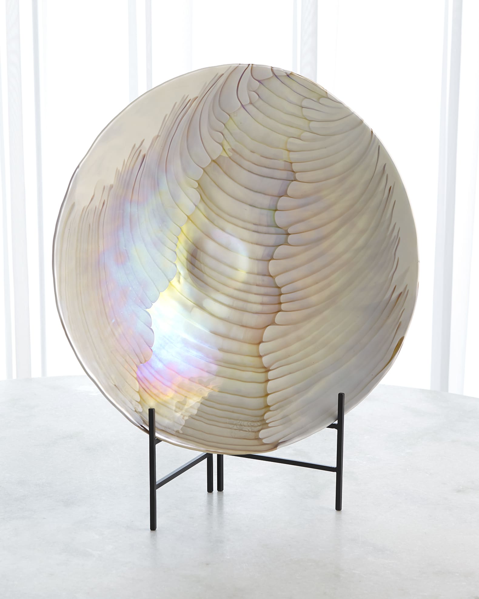 Global Views Centerpiece Charger, Ivory/Amber | Horchow