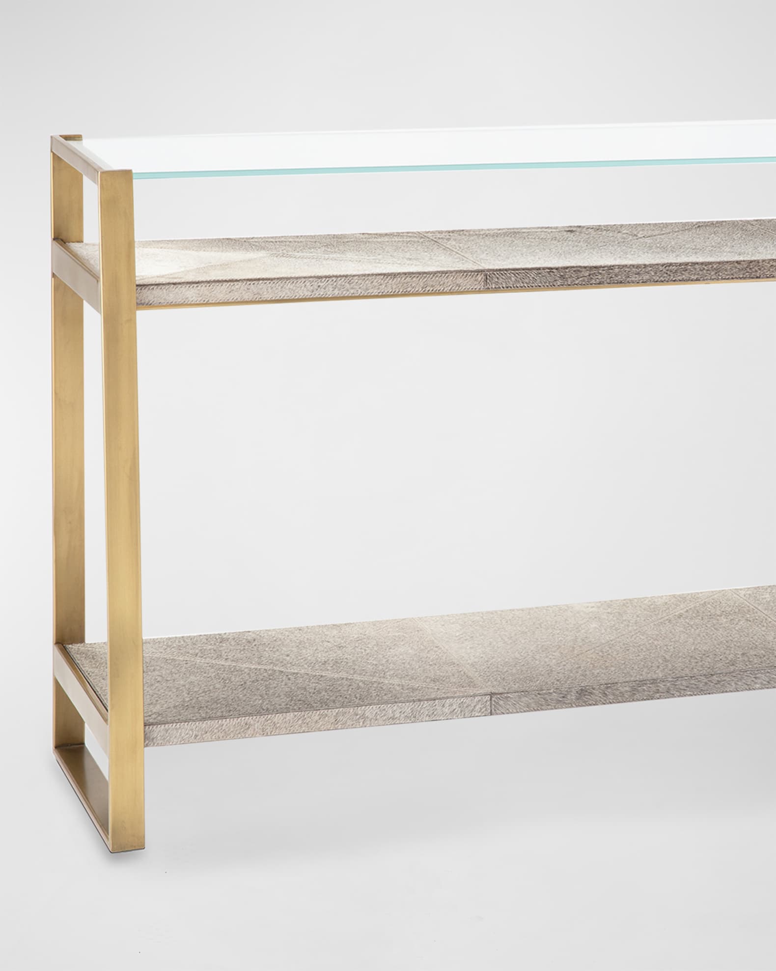 Regina Andrew Andres Hair on Hide Console Table, Brass | Horchow