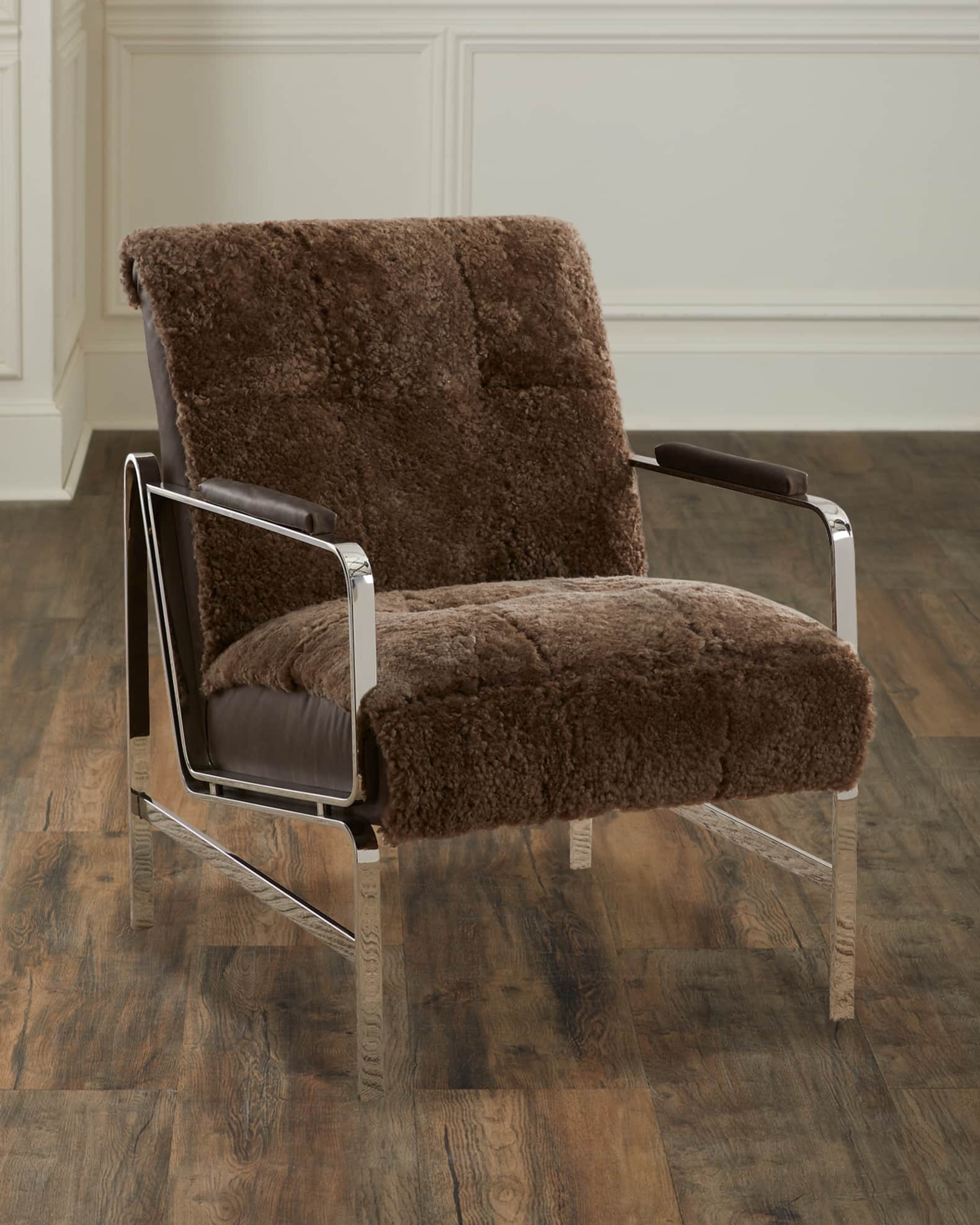 Massoud Trixie Shearling Accent Chair | Horchow