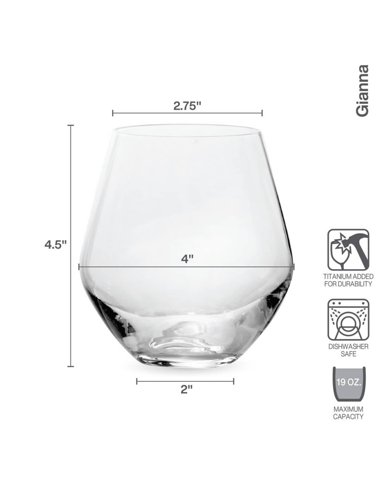 Mikasa Gianna 19 oz. Stemless Wine Glasses, Set of 4 | Horchow Mikasa Gianna 19 oz. Stemless Wine Glasses, Set of 4 | Horchow