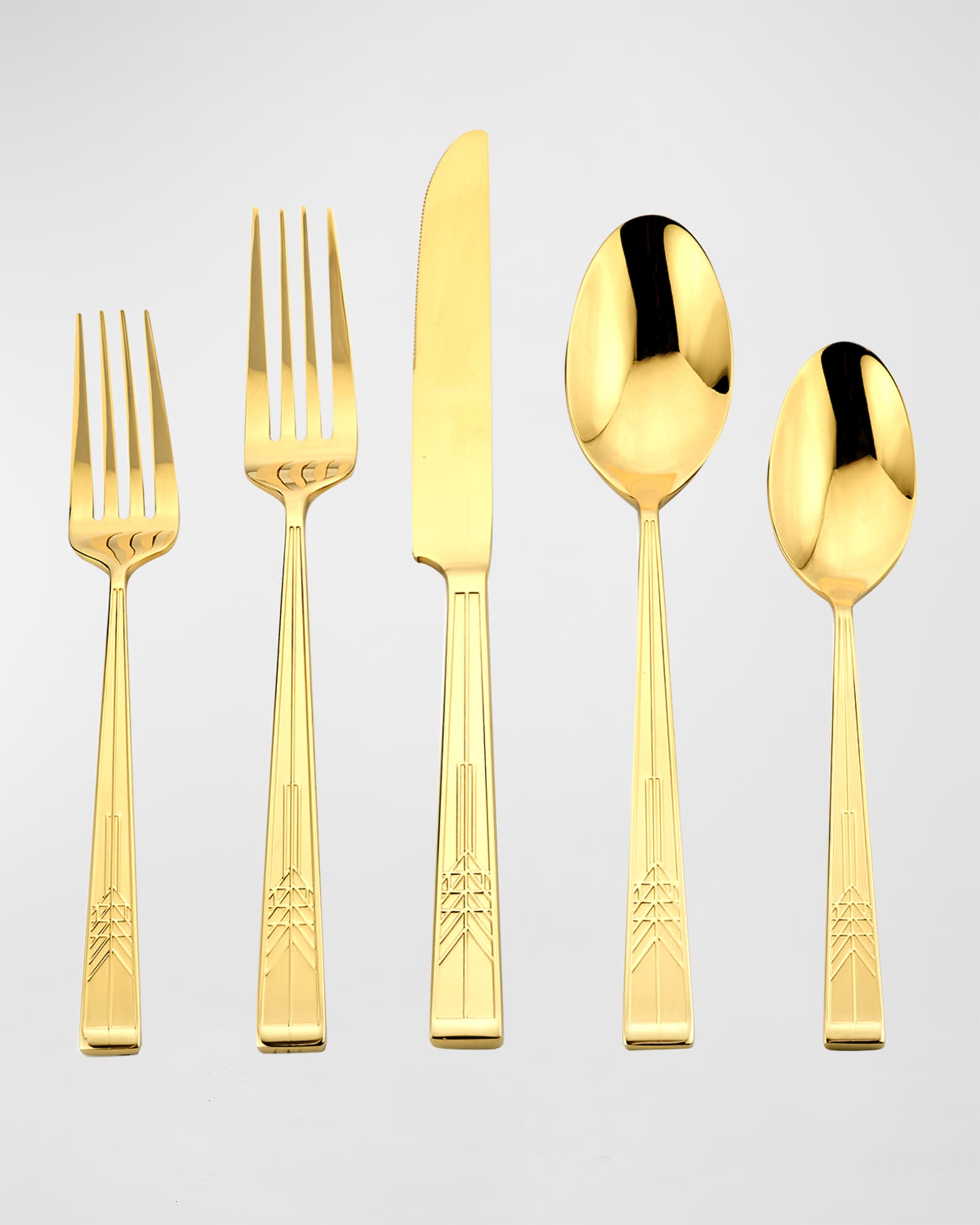 silverware set gold