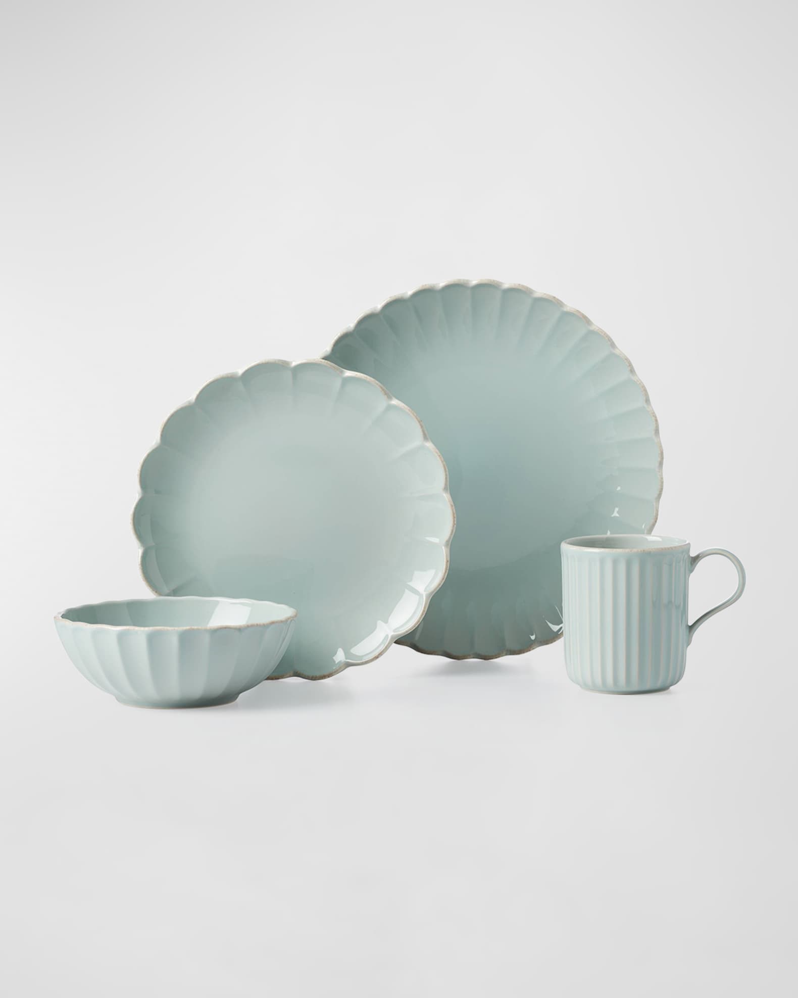 Lenox French Perle Scallop Ice Blue 4-Piece Place Setting | Horchow