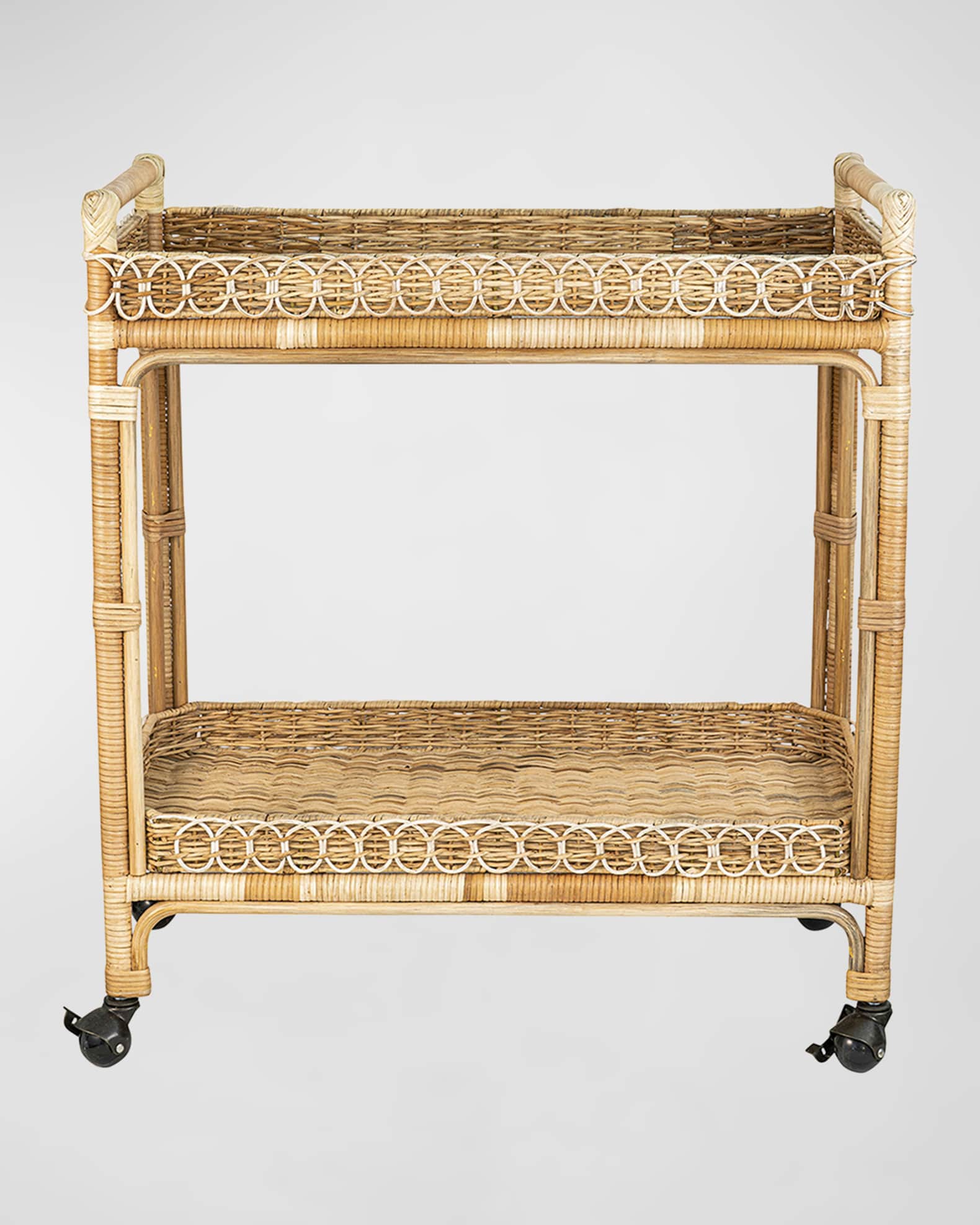 Juliska Provence Rattan Bar Cart - Whitewash | Horchow