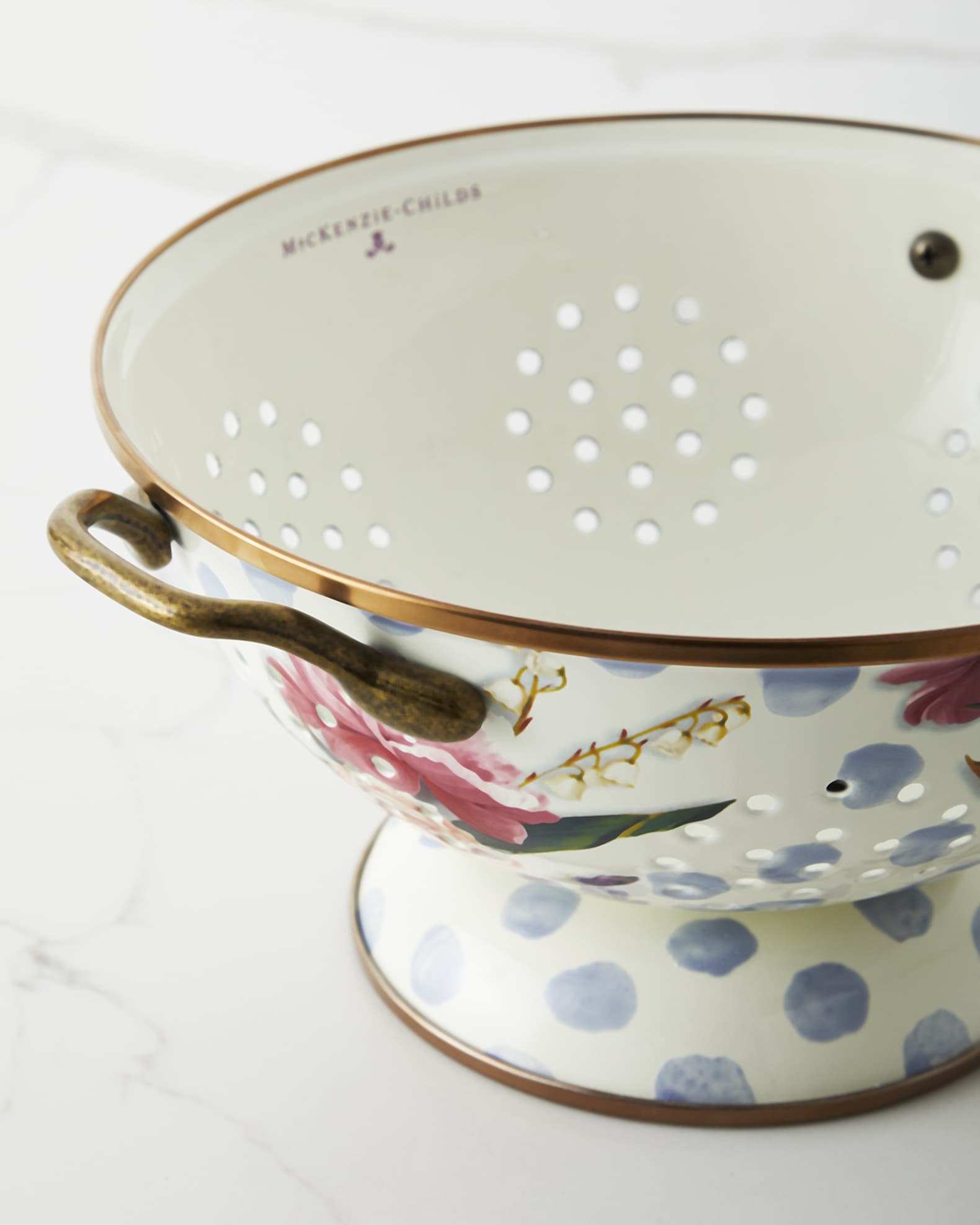 MacKenzie-Childs Wildflowers Enamel Large Colander | Horchow