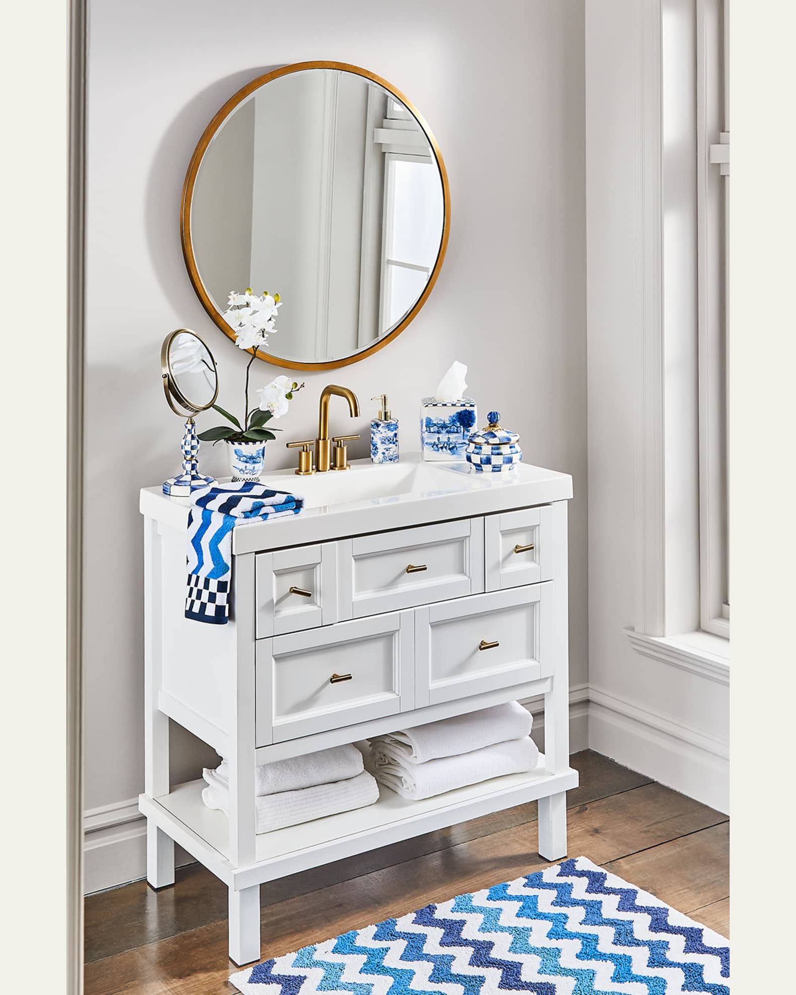 MacKenzie-Childs Royal Zig Zag Bath Rug | Horchow