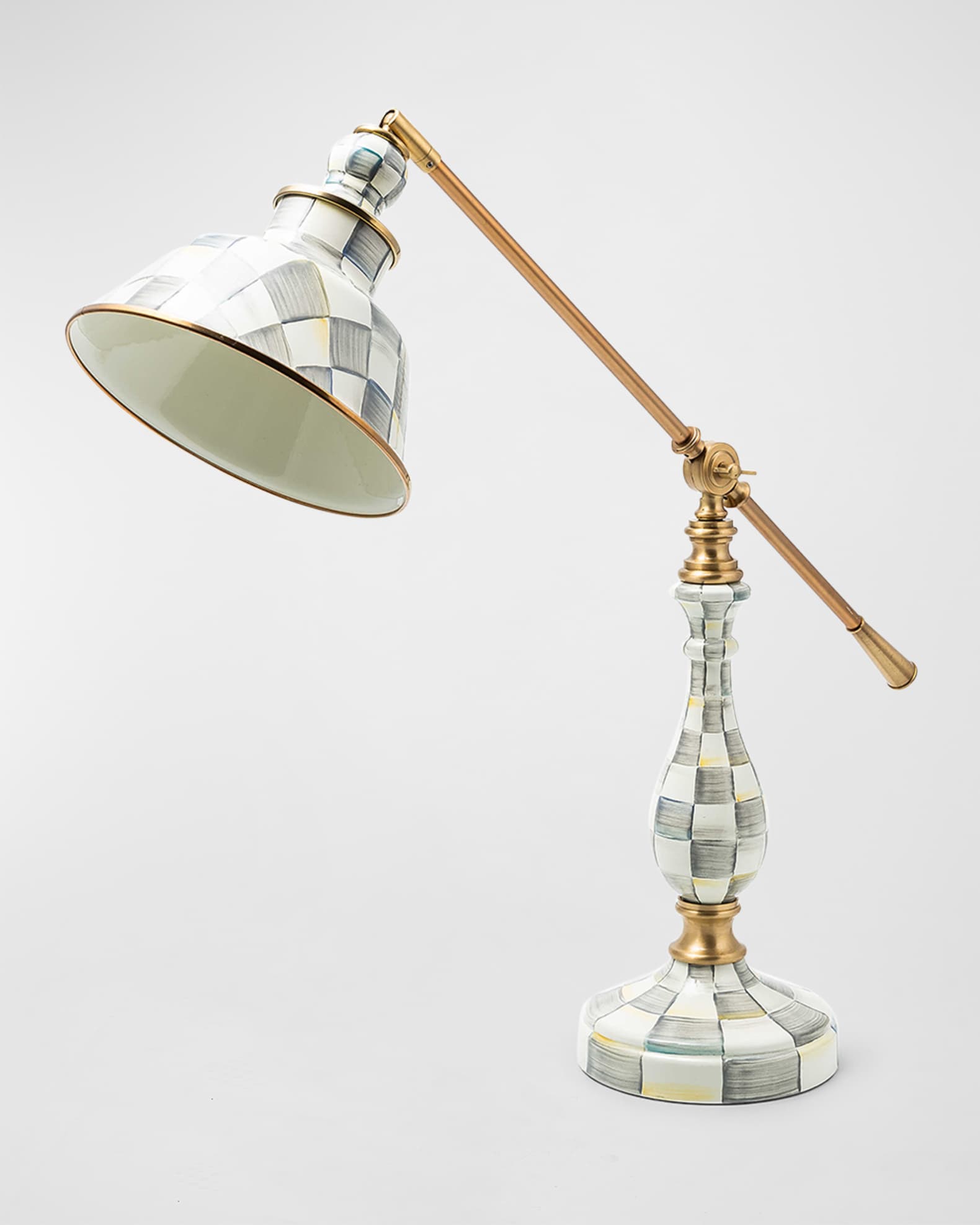 MacKenzie-Childs Sterling Check Enamelware Reading Table Lamp | Horchow