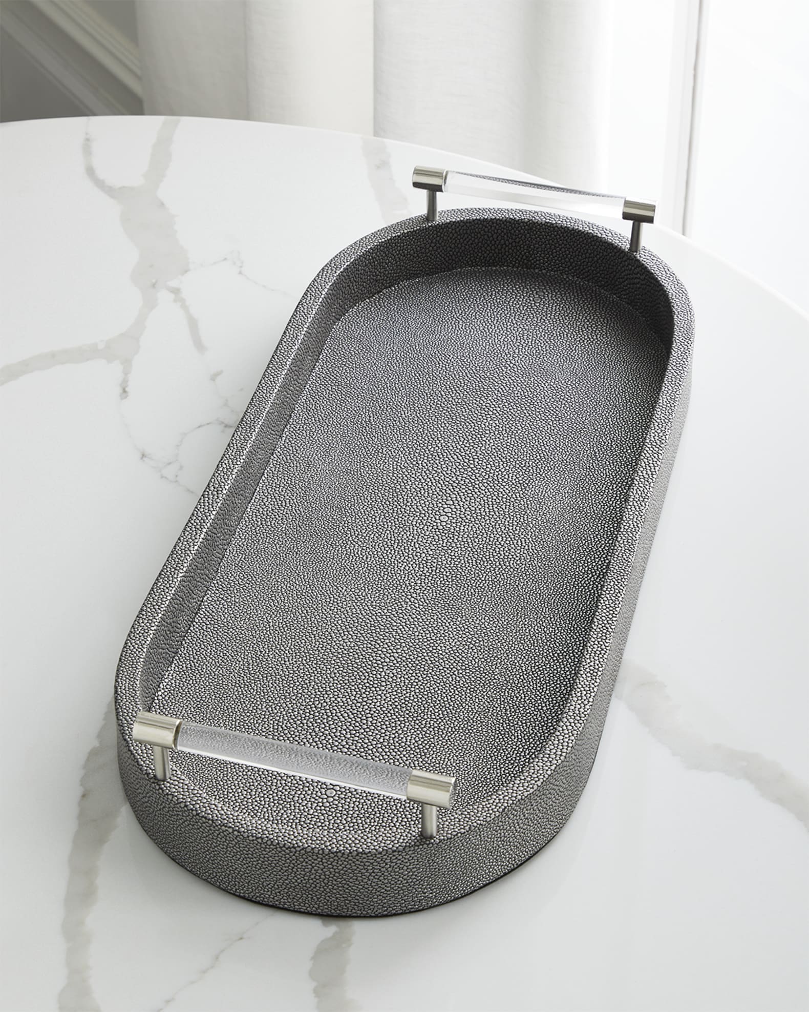 Neiman Marcus Oval Faux Shagreen Tray | Horchow