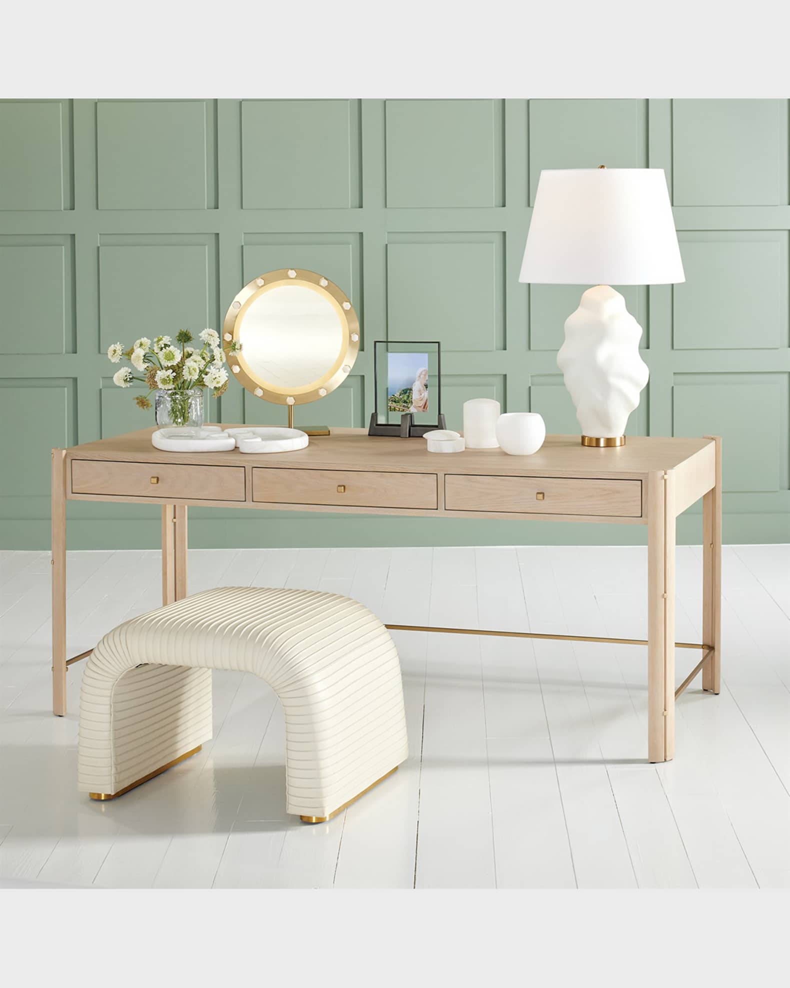 Ashley Childers for Global Views Cade Leather Stool | Horchow