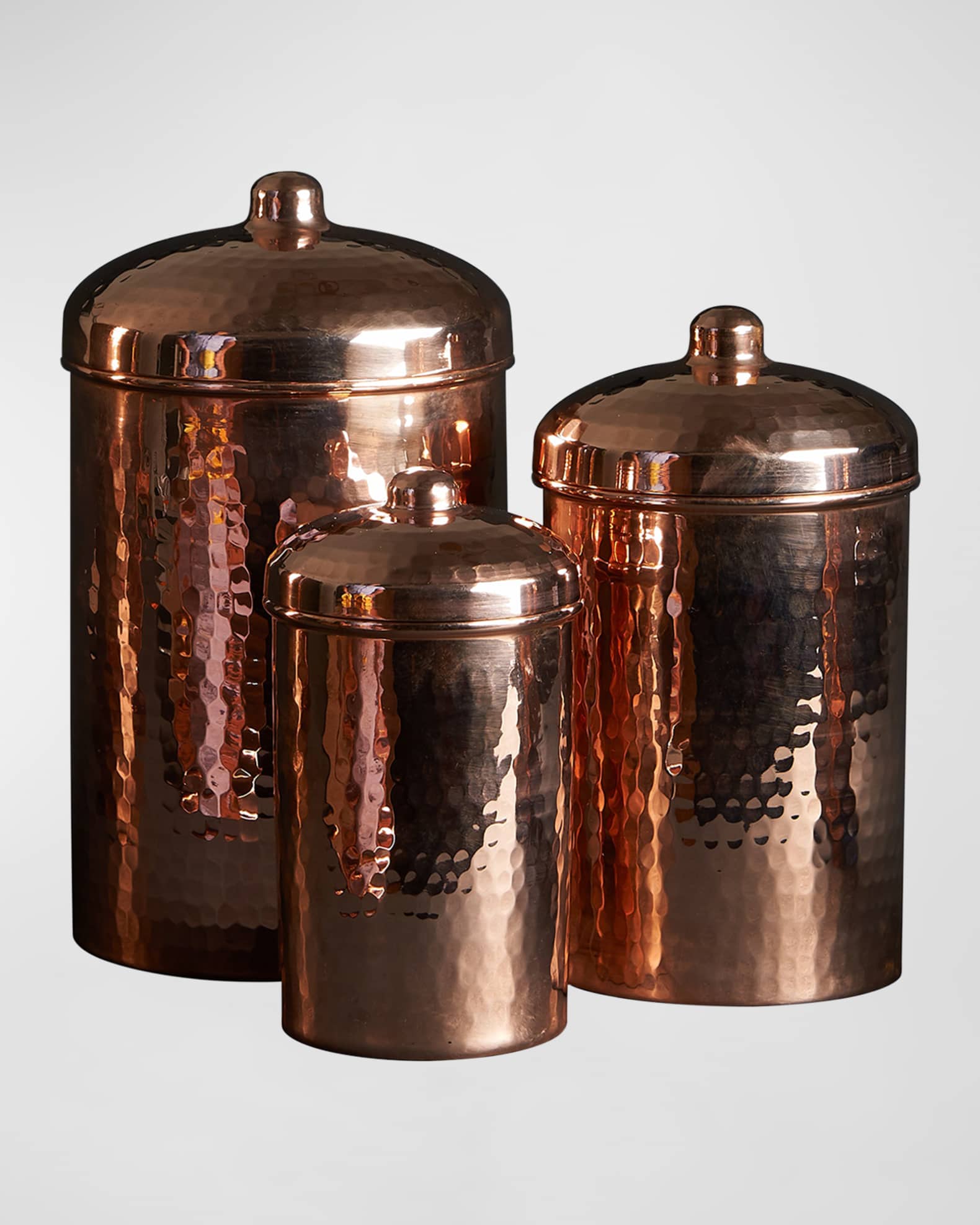 Sertodo Copper Hammered Copper Small Canisters, Set Of 3 | Horchow