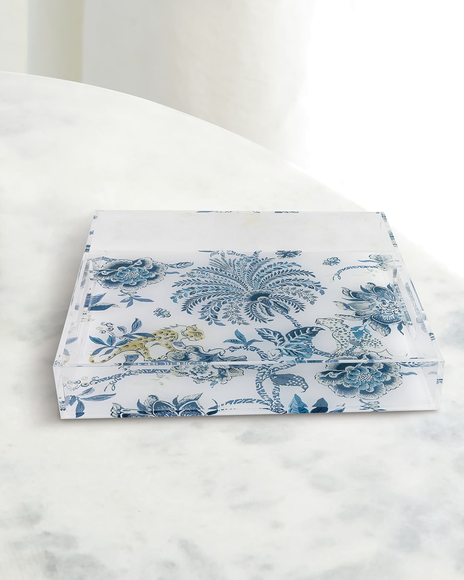 Port 68 Braganza Blue Lucite Tray | Horchow