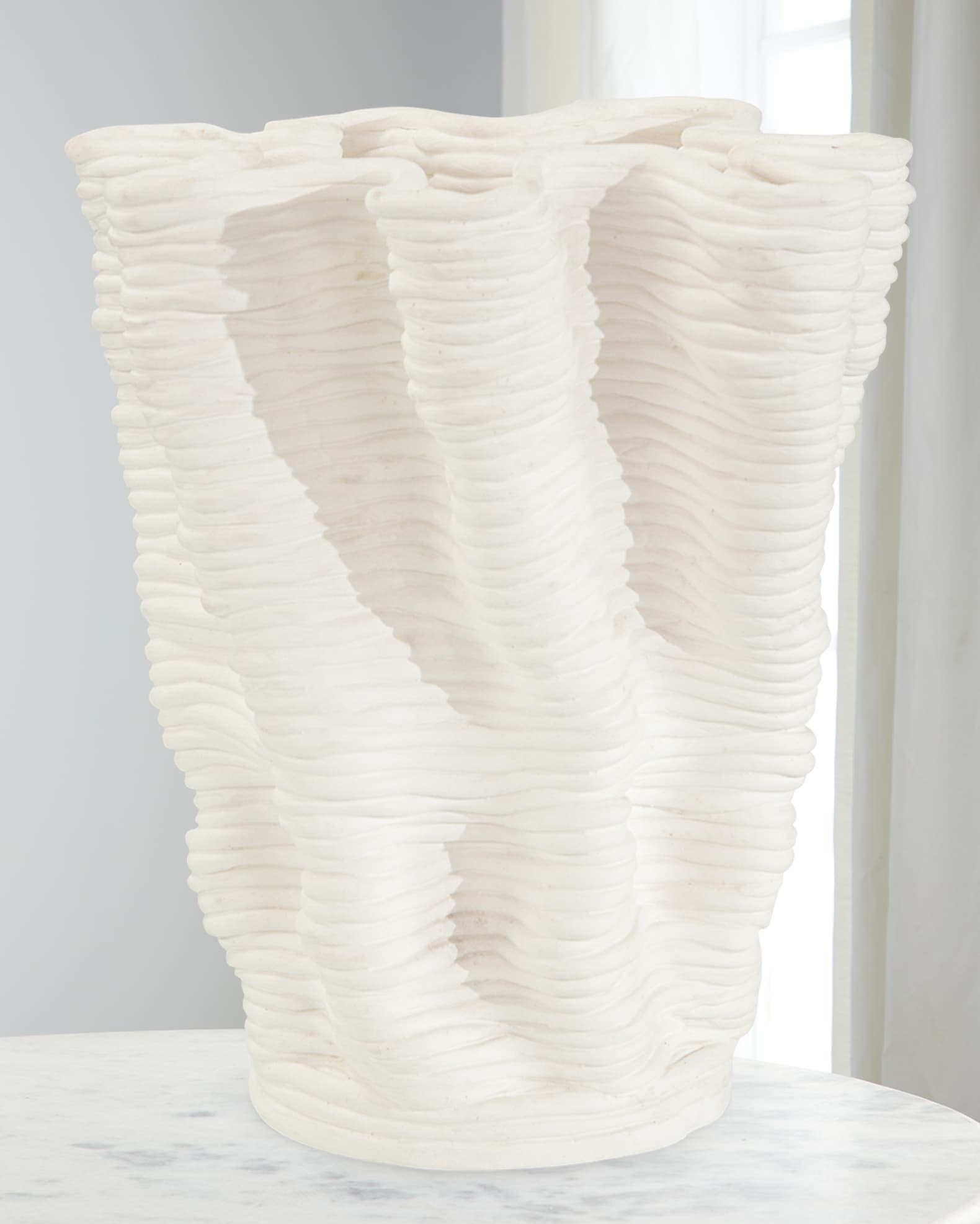 John-Richard Collection Powder White Porcelain Vase | Horchow
