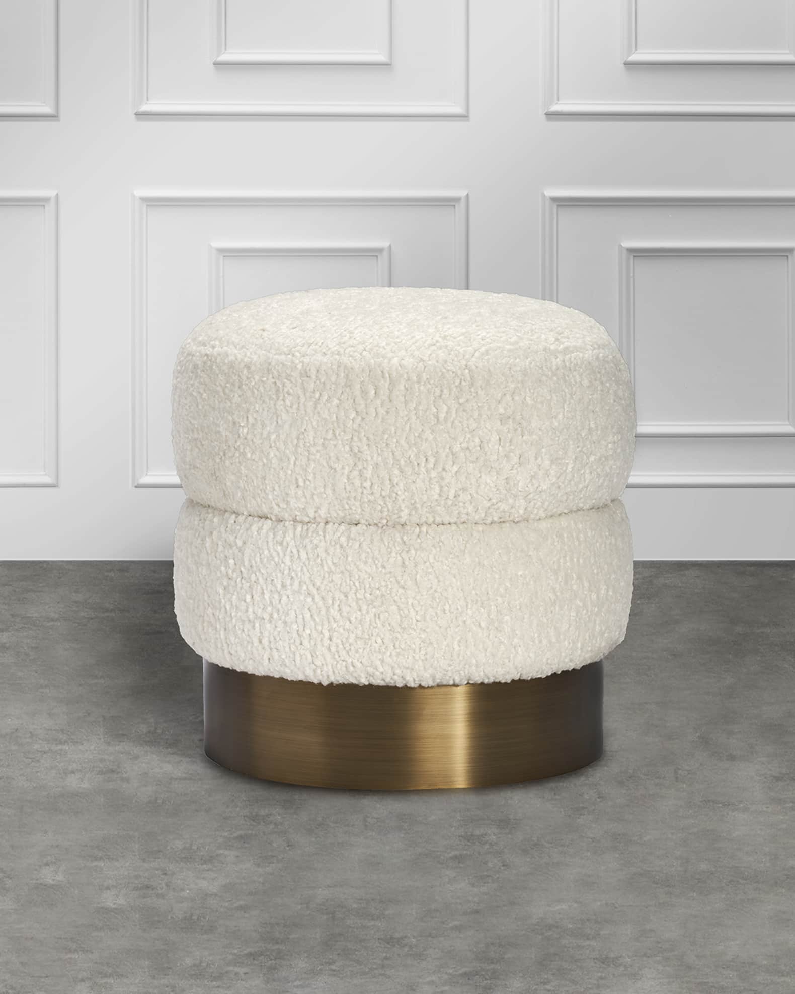 Interlude Home Charlize Faux Shearling Stool | Horchow